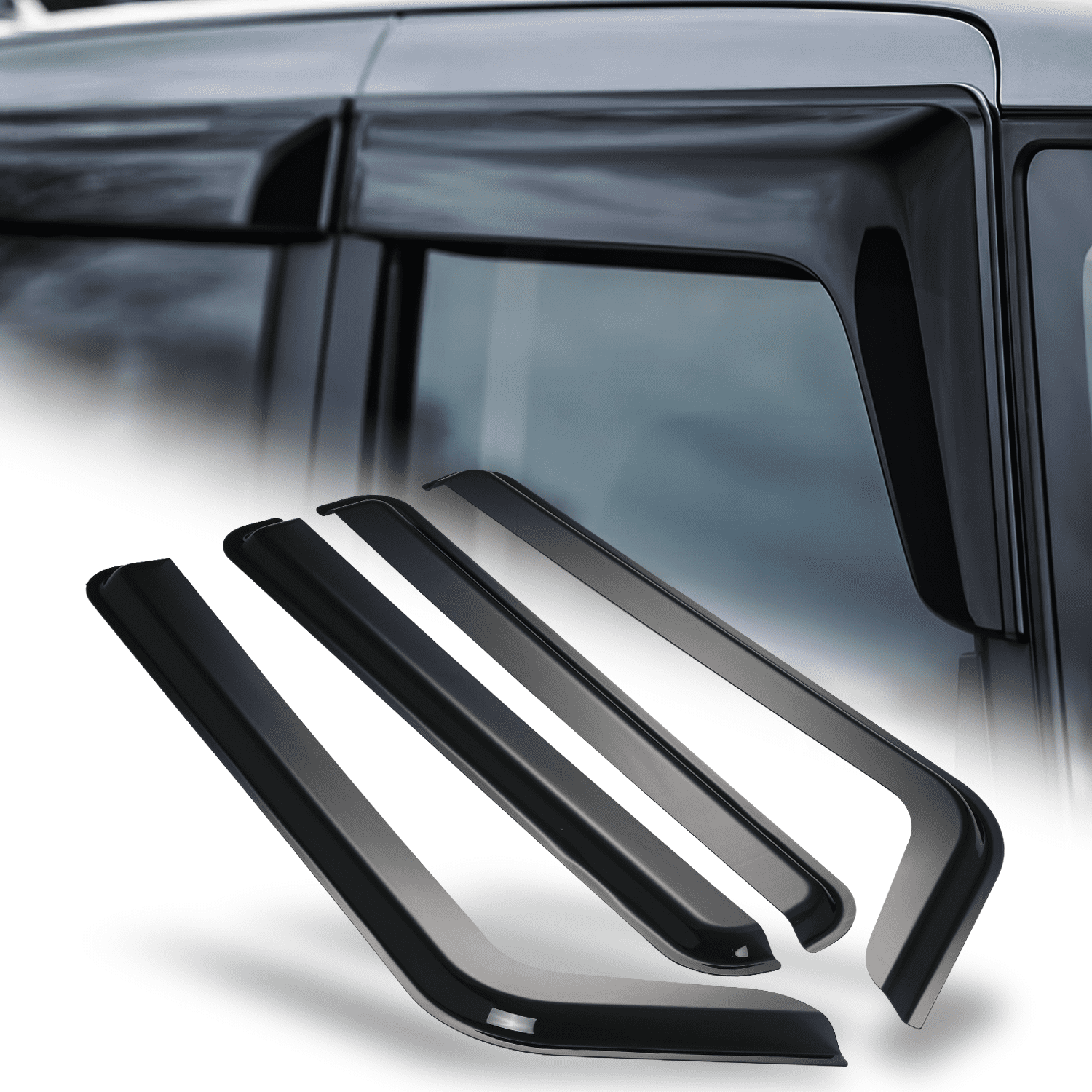 M-AUTO 4Pcs Smoke Tink Window Visor Shade Vent Rain Wind Deflector ...