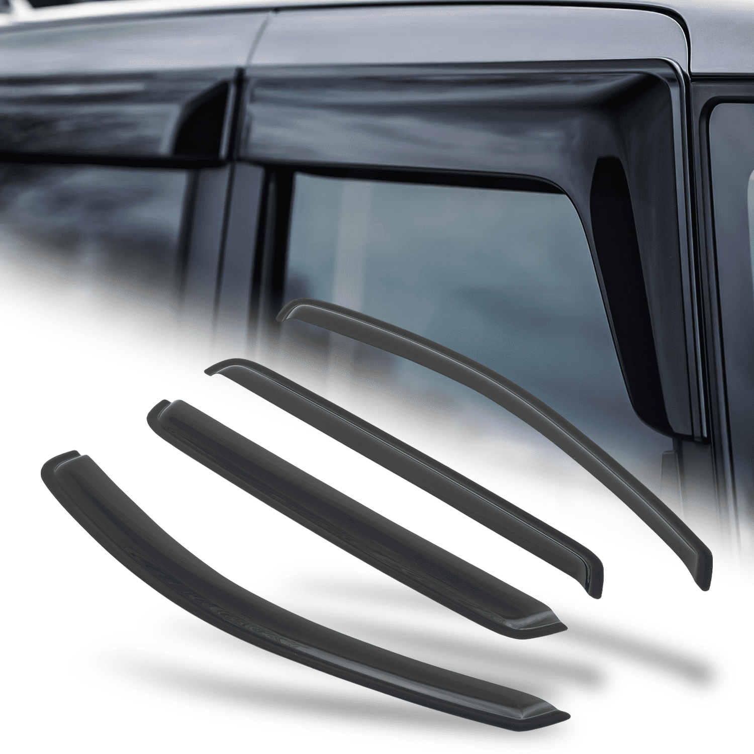 M-AUTO 4Pcs Smoke Window Visor Shade Vent Sun Wind Rain Deflector for ...