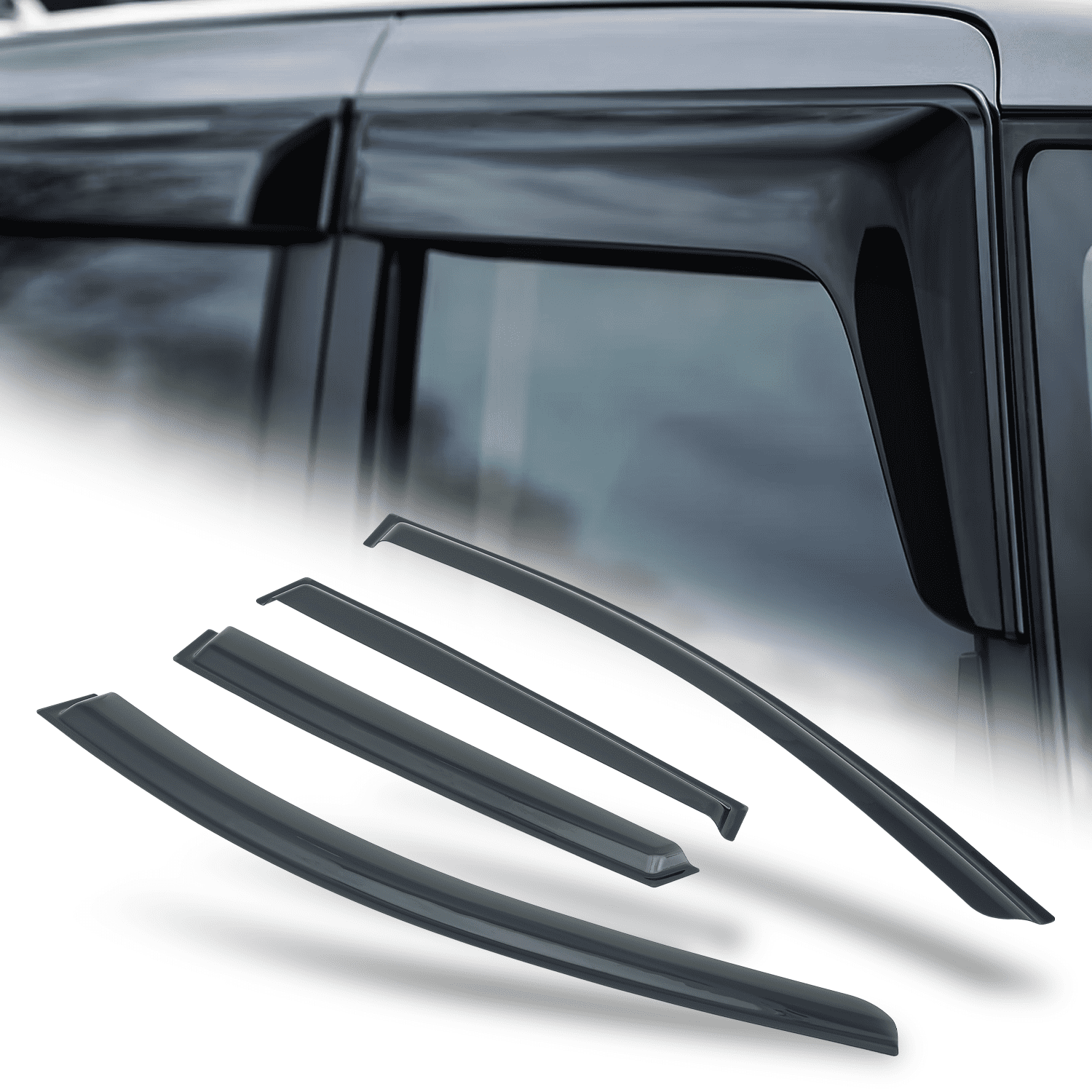 M-AUTO 4Pcs Smoke Window Visor Shade Vent Wind Rain Deflector Guard for ...