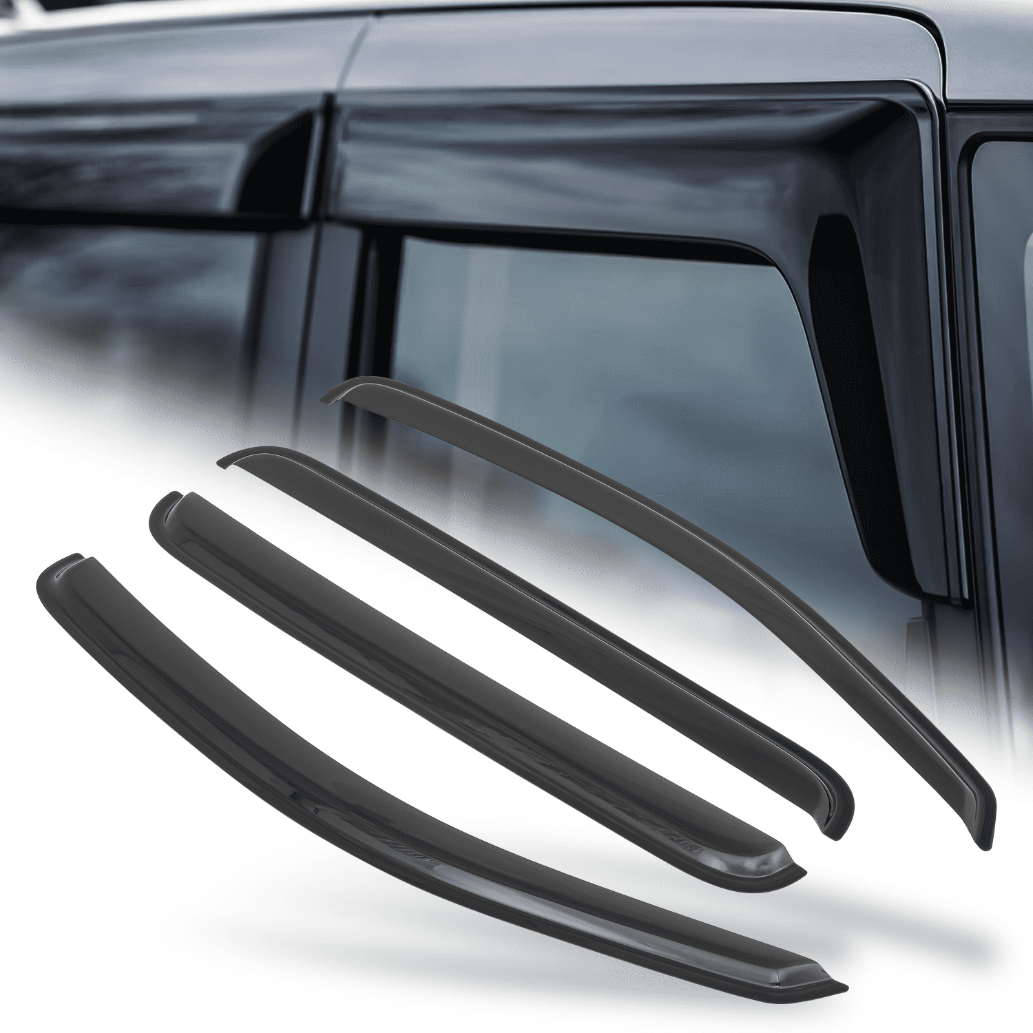 M-AUTO 4Pcs Smoke Window Visor Shade Vent Wind Rain Deflector Guard for ...