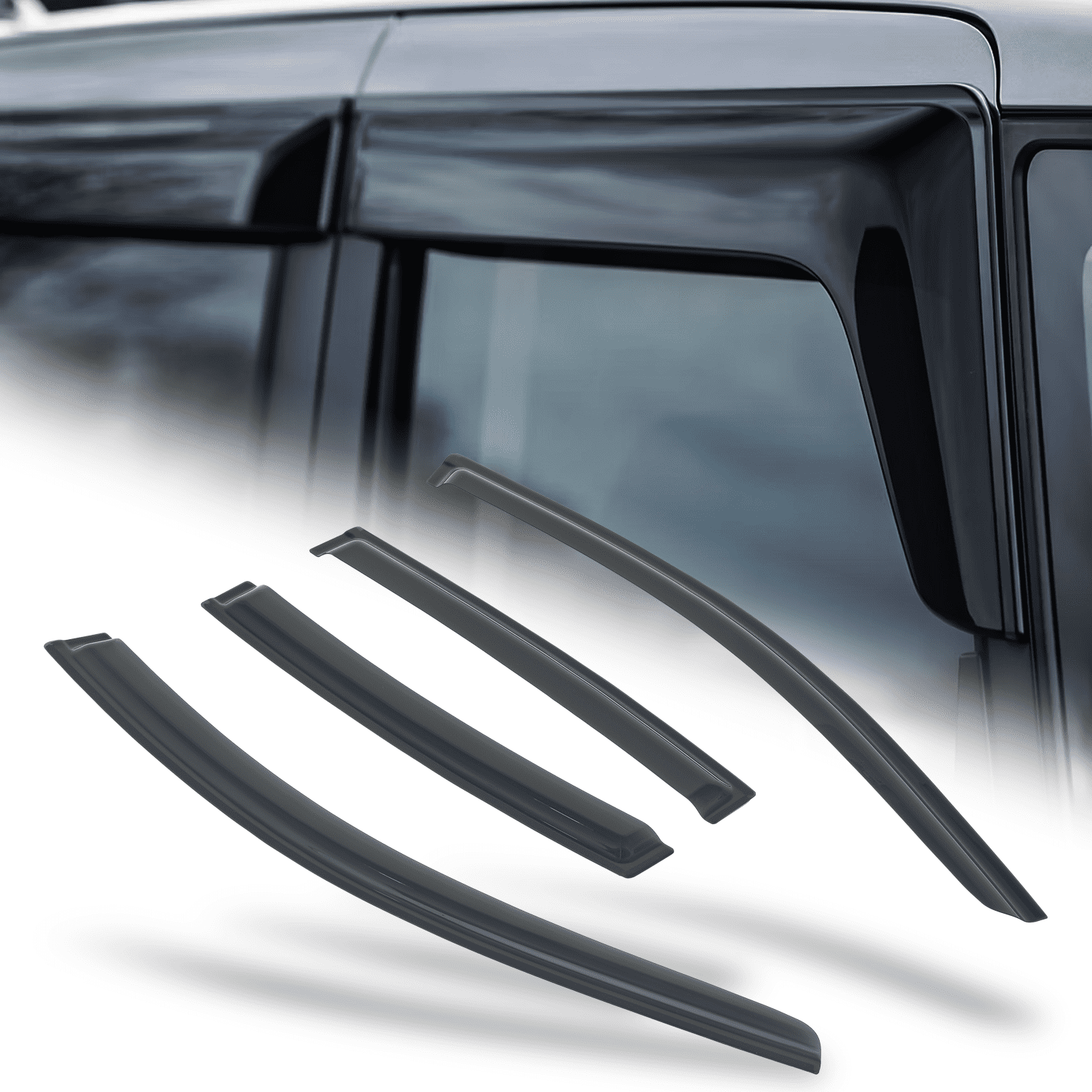 M-AUTO 4Pcs Smoke Window Visor Shade Vent Wind Rain Deflector Guard for ...