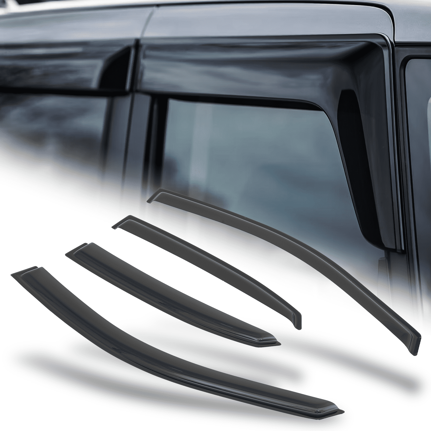 M-AUTO 4Pcs Tape-on Window Visor Sun Guard Vent Wind Deflector for 2010 ...