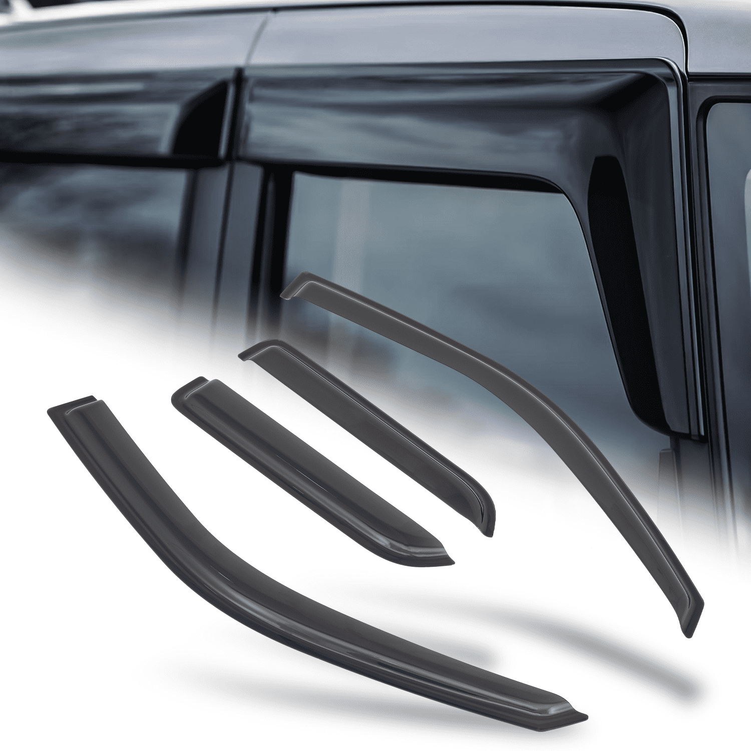 M-AUTO 4Pcs Window Visor Shade Vent Sun Wind Deflector for 09-18 Dodge ...