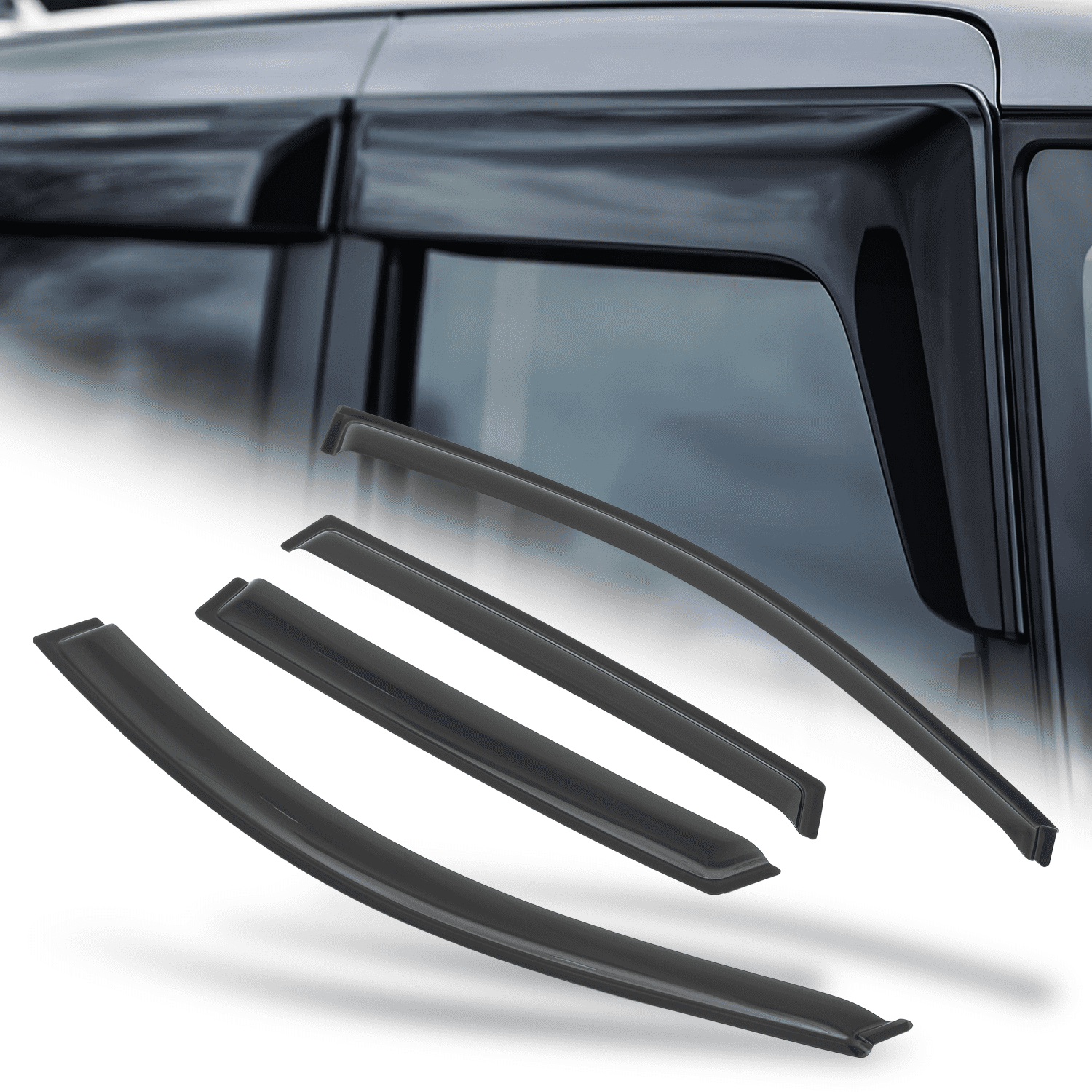 M-AUTO 4Pcs Sun Window Visor, Shade Vent, Rain & Wind Deflector for 03 ...
