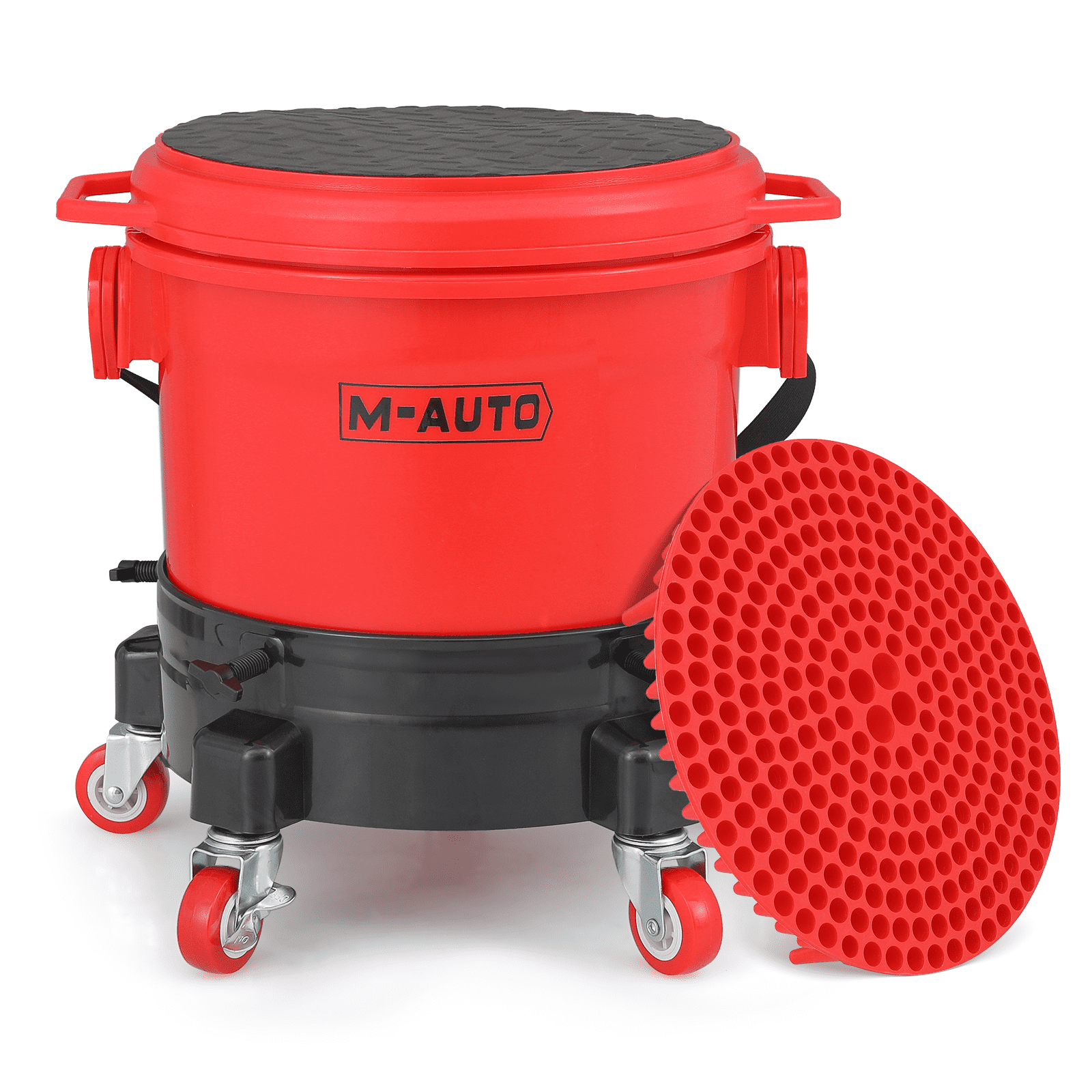 M-AUTO Car Washing Bucket Pulley Set with 360 Degree Casters, Bucket ...