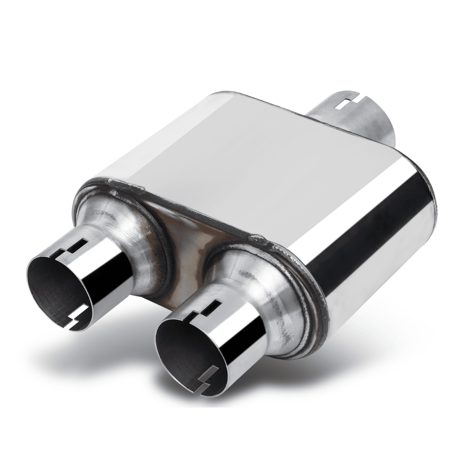 M-AUTO Chrome [CHAMBERED MUFFLER] Straight-Through Round Stainless ...