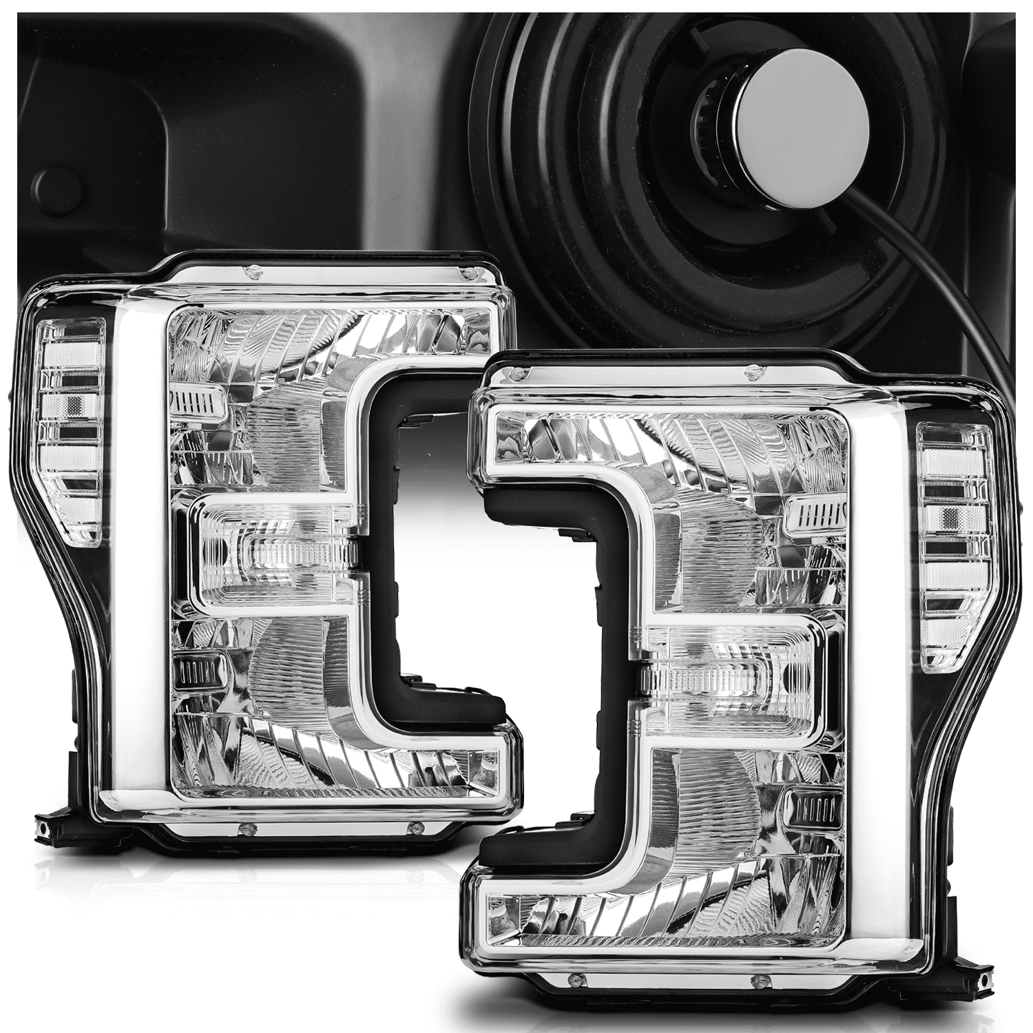 M-AUTO LED Headlamps Assembly for 2017-2019 Ford Super Duty Truck, Pre ...