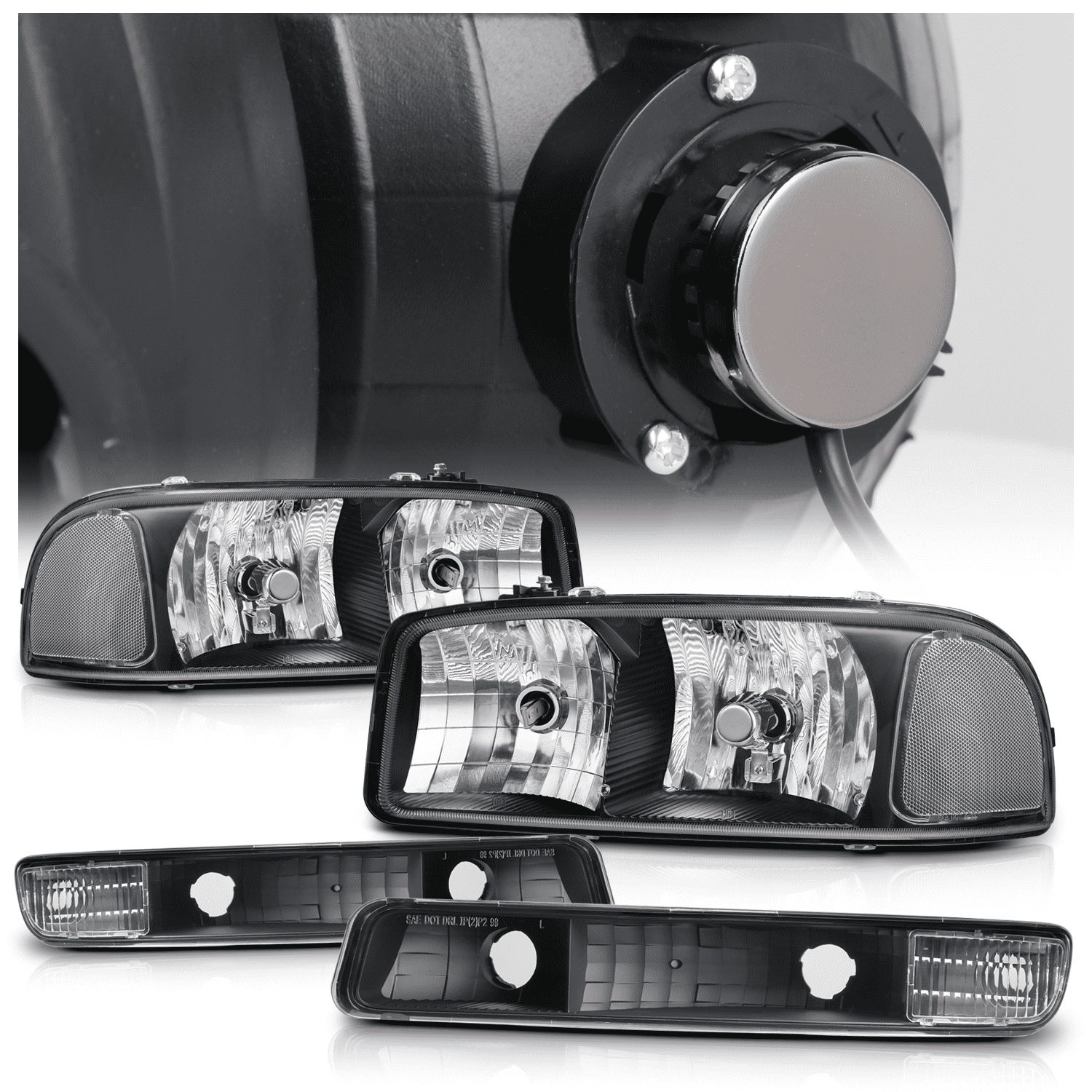 M-AUTO Headlight Assembly with Pre-Assembled LED Bulbs Replacement for ...