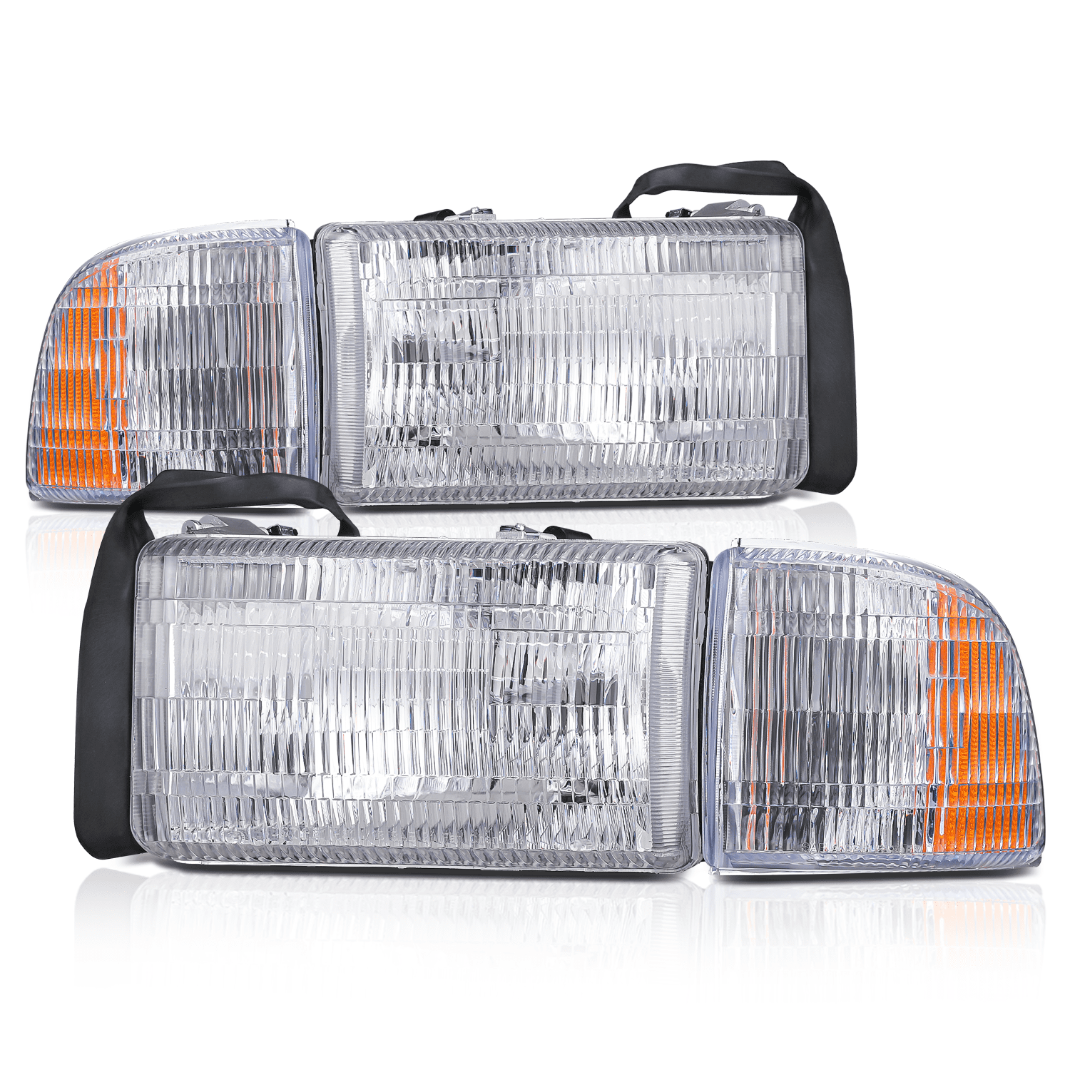M-AUTO Headlights Assembly Set, Left+Right Chrome Crystal Headlight ...