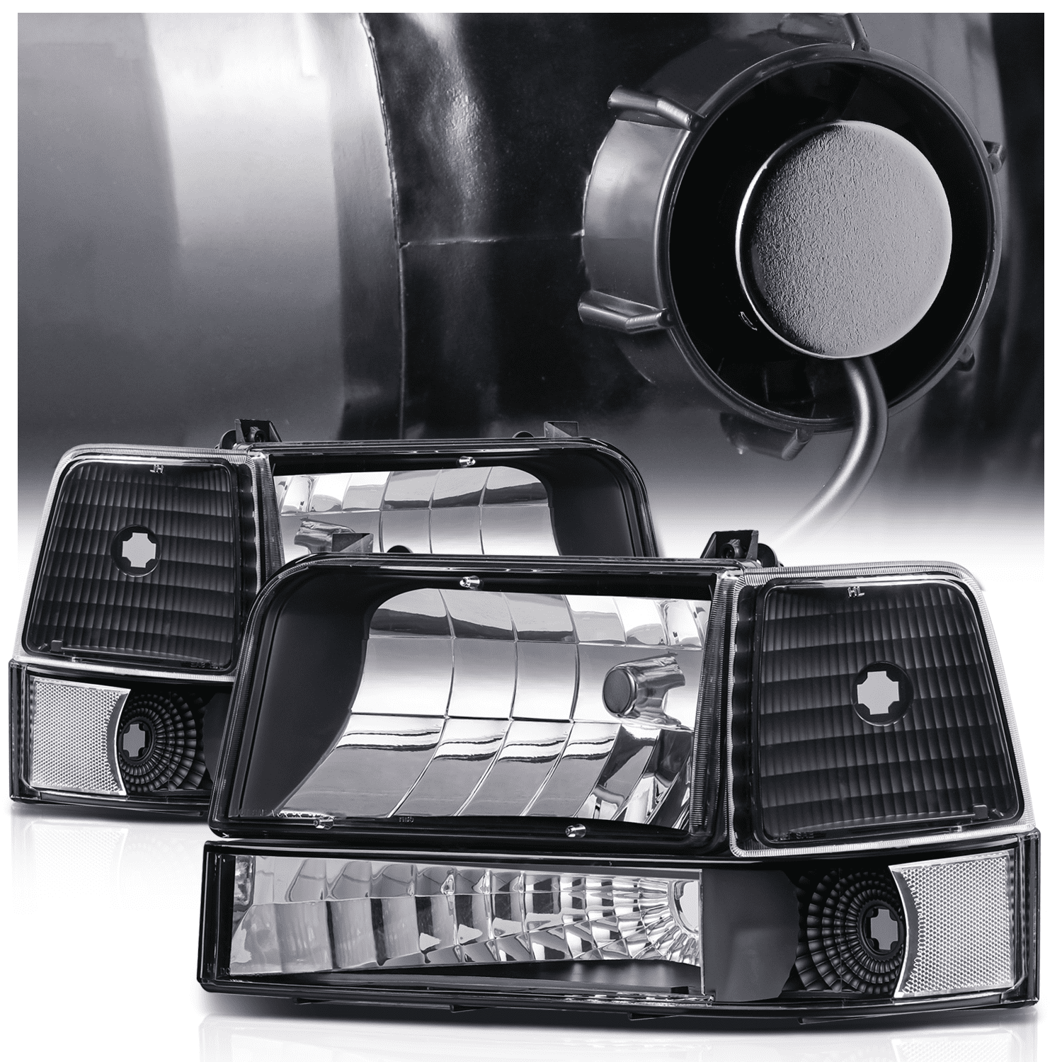 M-AUTO LED Headlights Assembly for '92-'96 Ford F150, F250, F350 ...