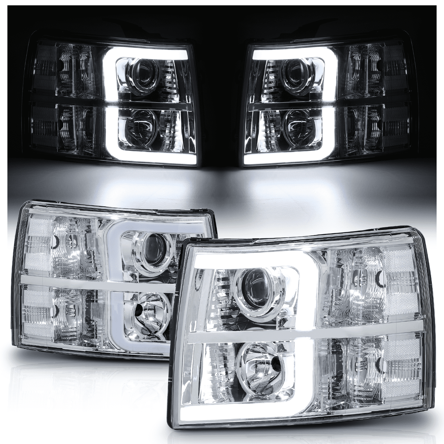 M-AUTO Projector Headlights Assembly for 07 08 09 10 11 12 13 Chevy ...