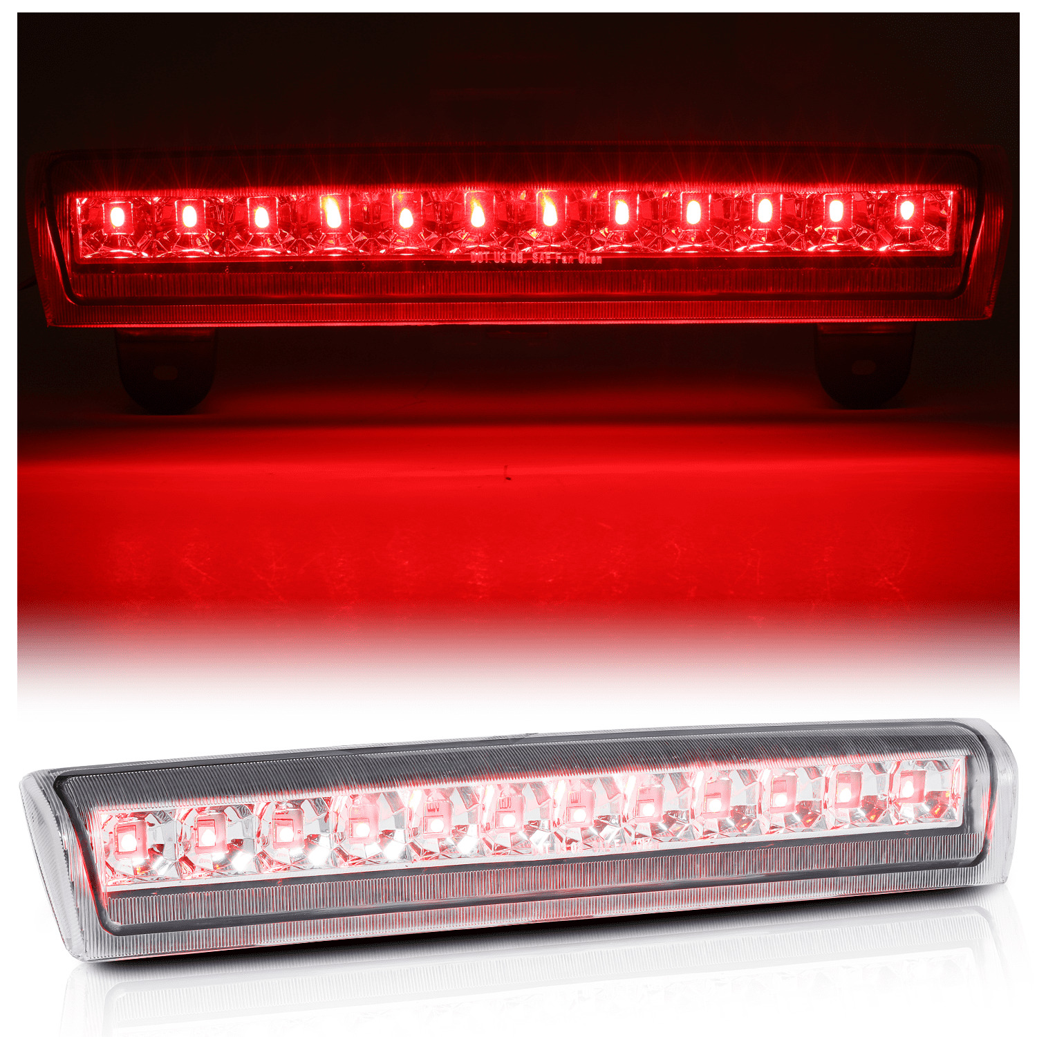 M-AUTO Rear LED 3rd Third Brake Light Tail Stop Lamp Chorme Housing ...