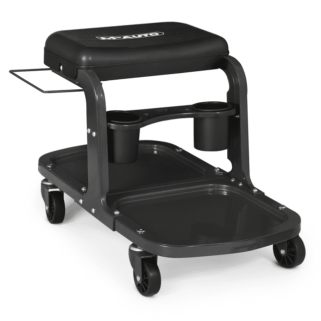 M-AUTO Rectangular Rolling Creeper Garage/Shop Seat Padded Mechanic ...
