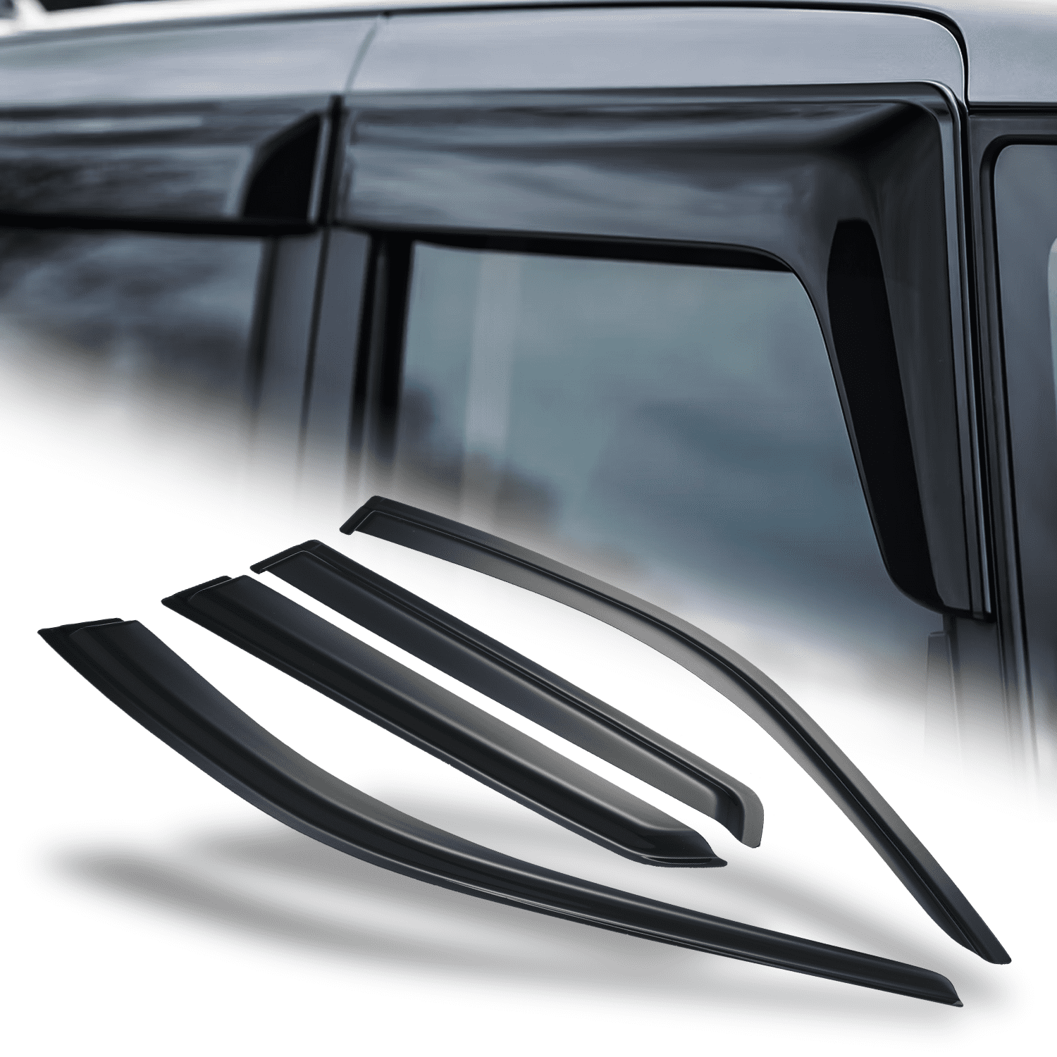 M-AUTO Set of 4 Smoke Window Visor Shade Vent Rain Wind Deflector Guard ...