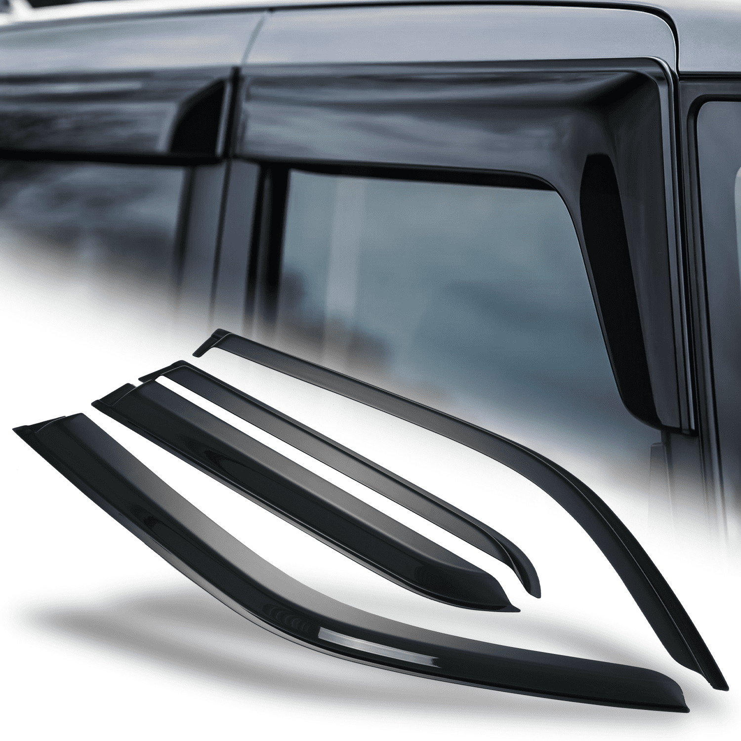 M-AUTO Set of 4 Window Visor Shade Vent Rain Wind Deflector Guard for ...