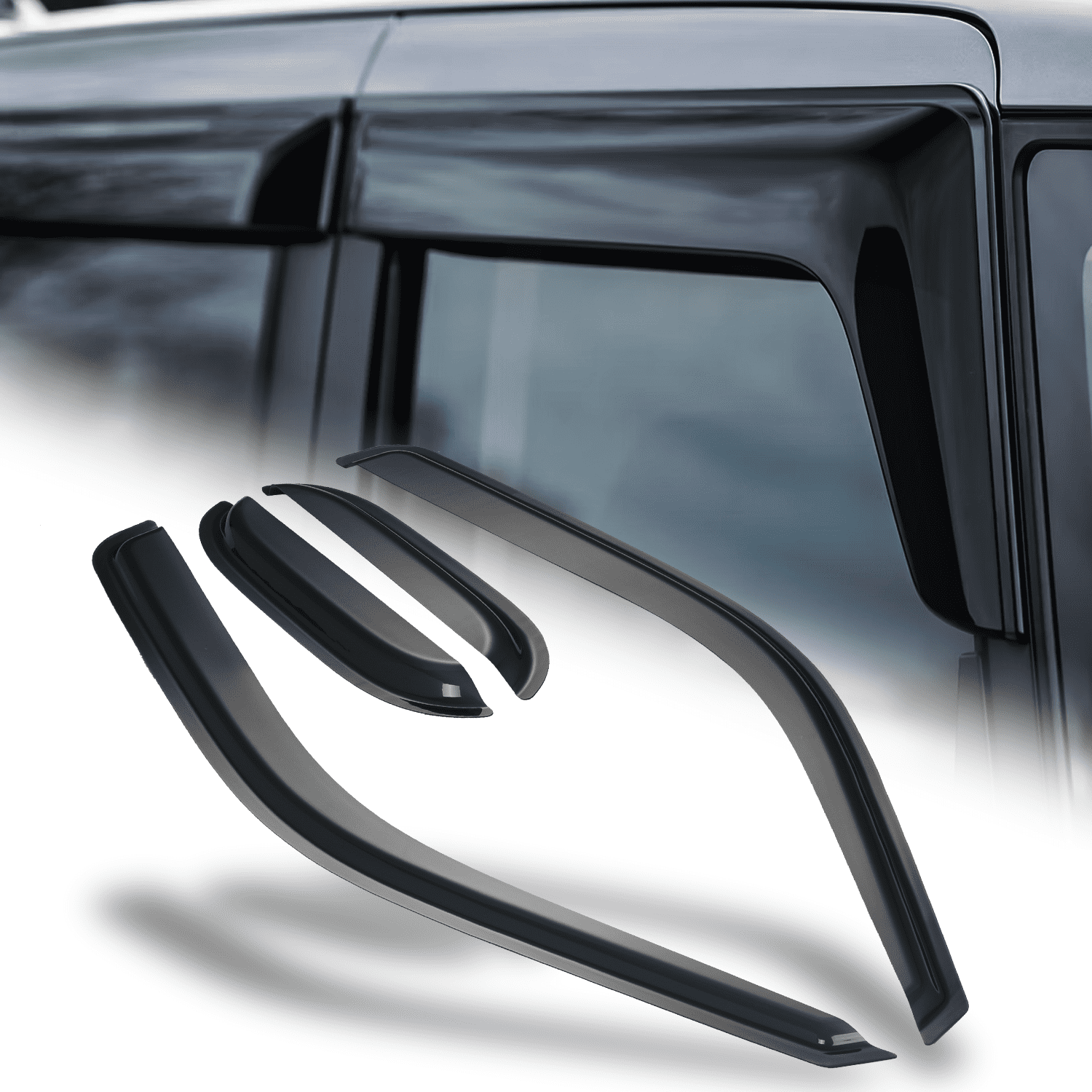 M-AUTO Set of 4 Window Visor Vent Wind Deflector for 1999-2015 Ford F ...