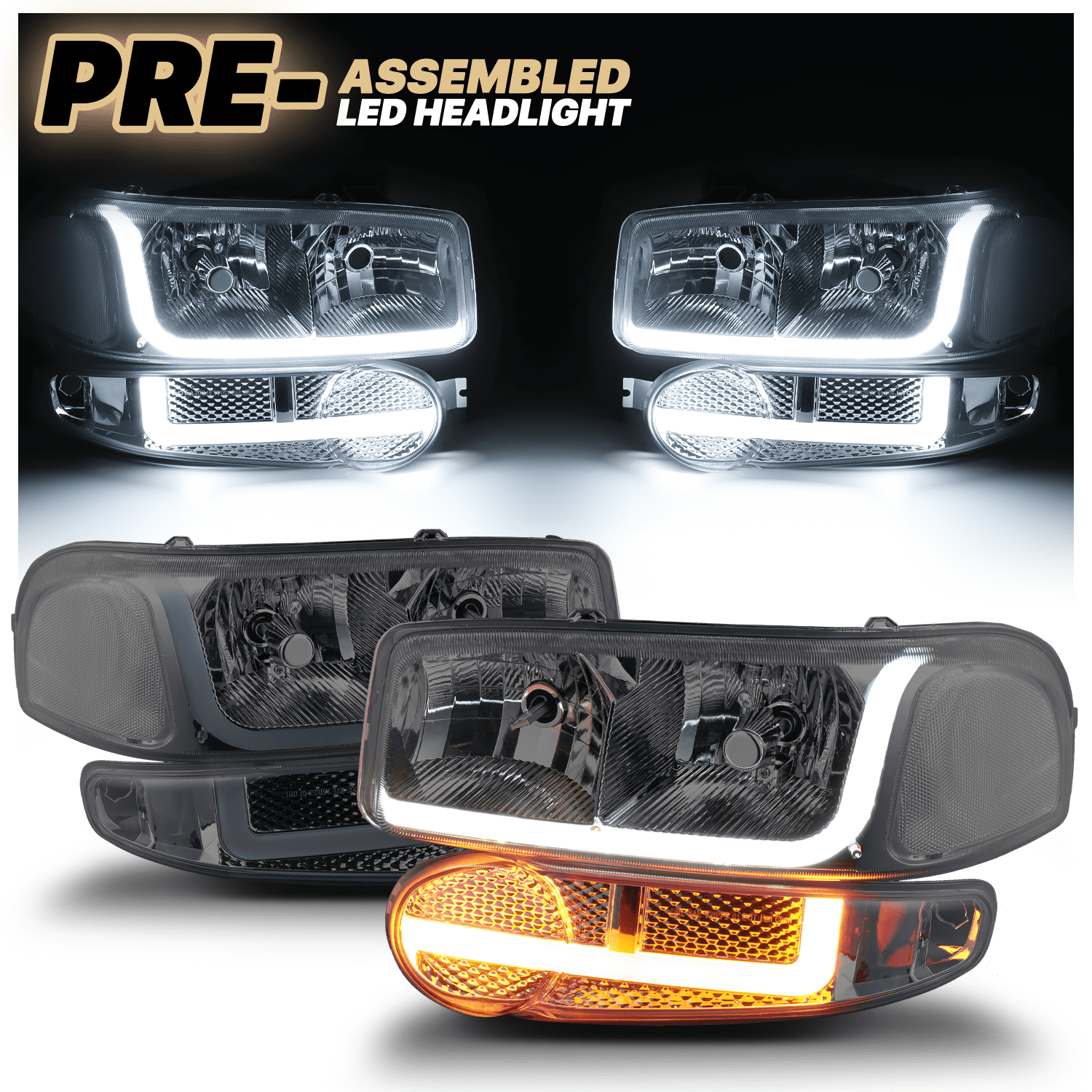 M-AUTO Switchback LED Headlight Assembly for GMC Sierra/Yukon Denali ...