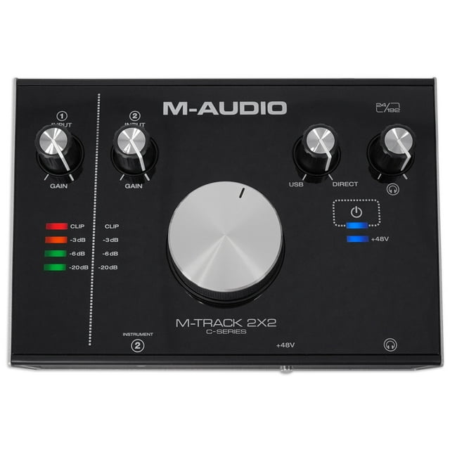 M-Audio M-Track 2X2 24/192 USB Audio MIDI Pro Recording Monitoring ...