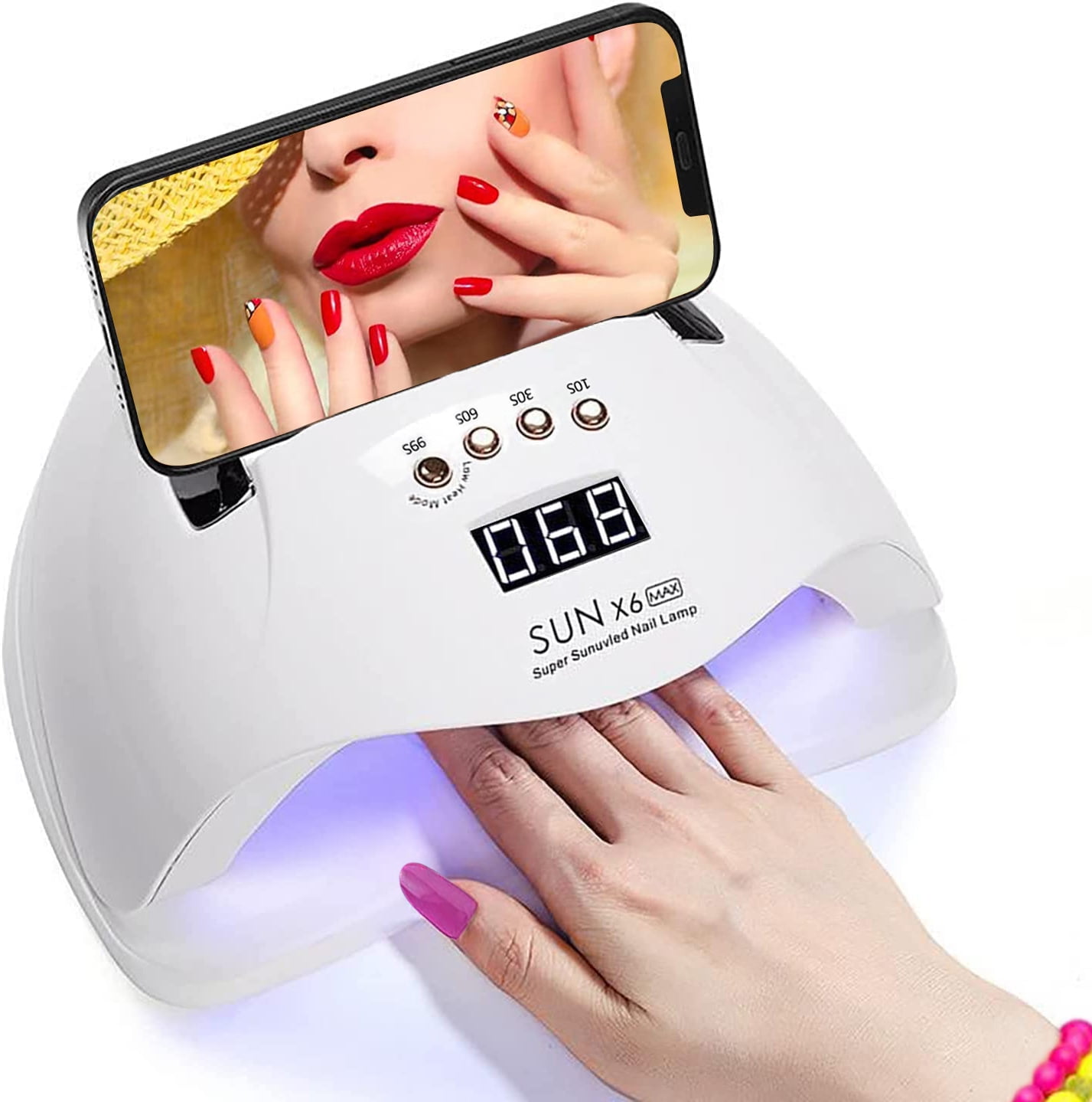 M BUDER 220W UV LED Nail Lamp, Professional Manicure Lamp with Phone ...