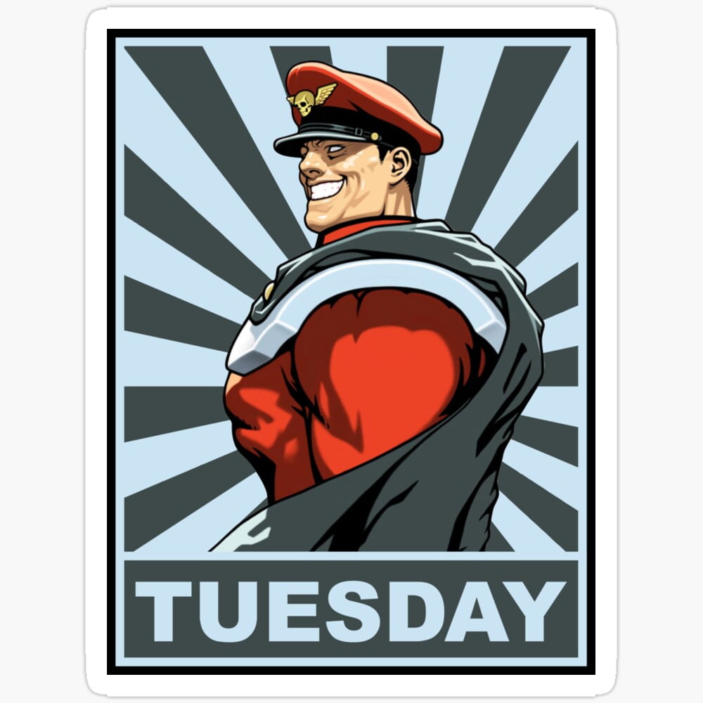 M. Bison Tuesday Sticker Phone Decal Water Bottle Stickers Car Decals ...