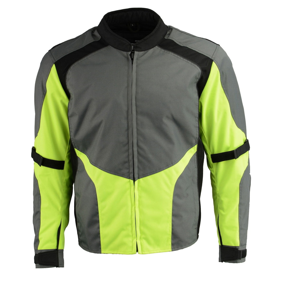 M Boss Motorcycle Apparel BOS11706 Men's Grey/Hi-Vis Green Nylon ...