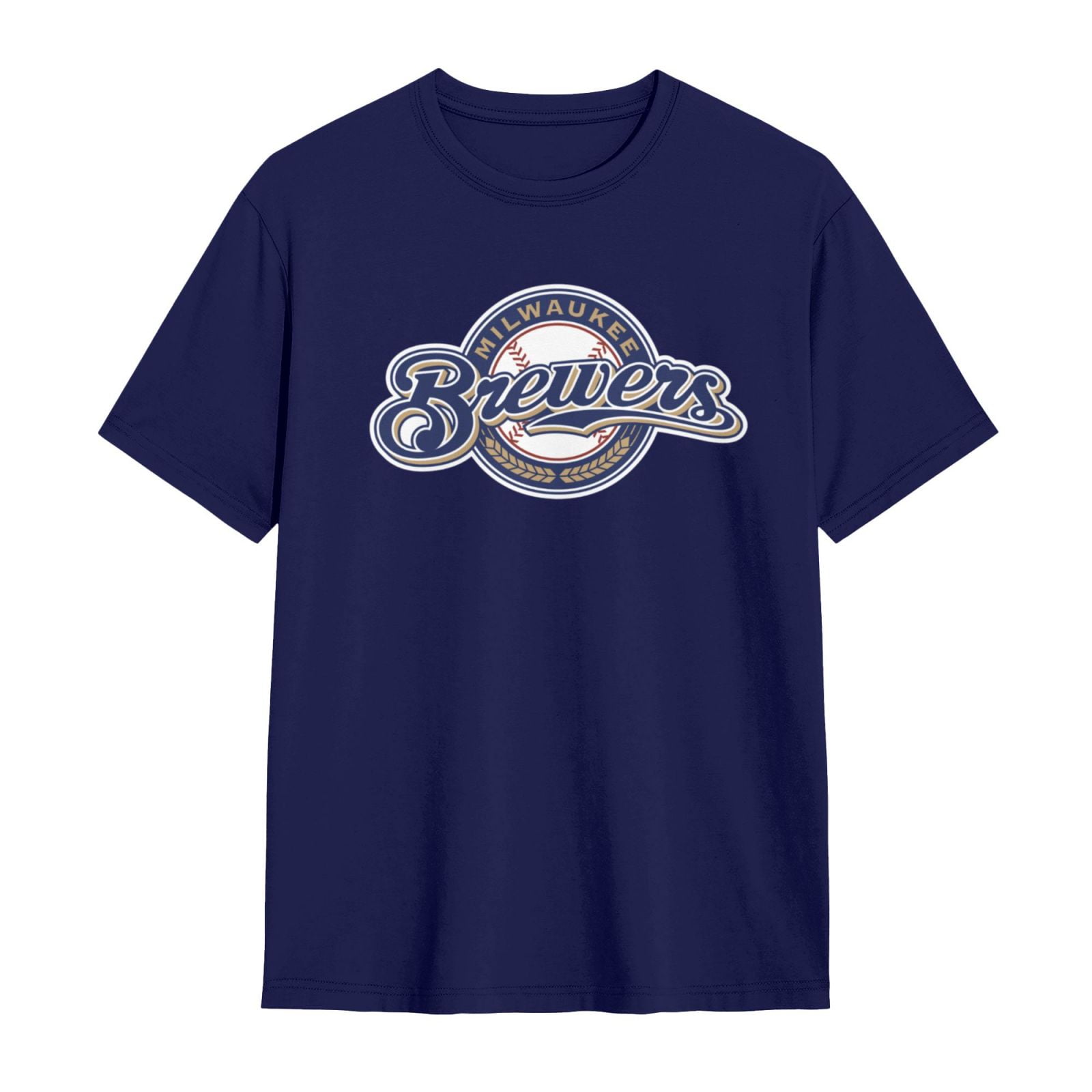 M_Brewers Men'S Novelty Primary Theme Crew Neck Short Sleeve ...