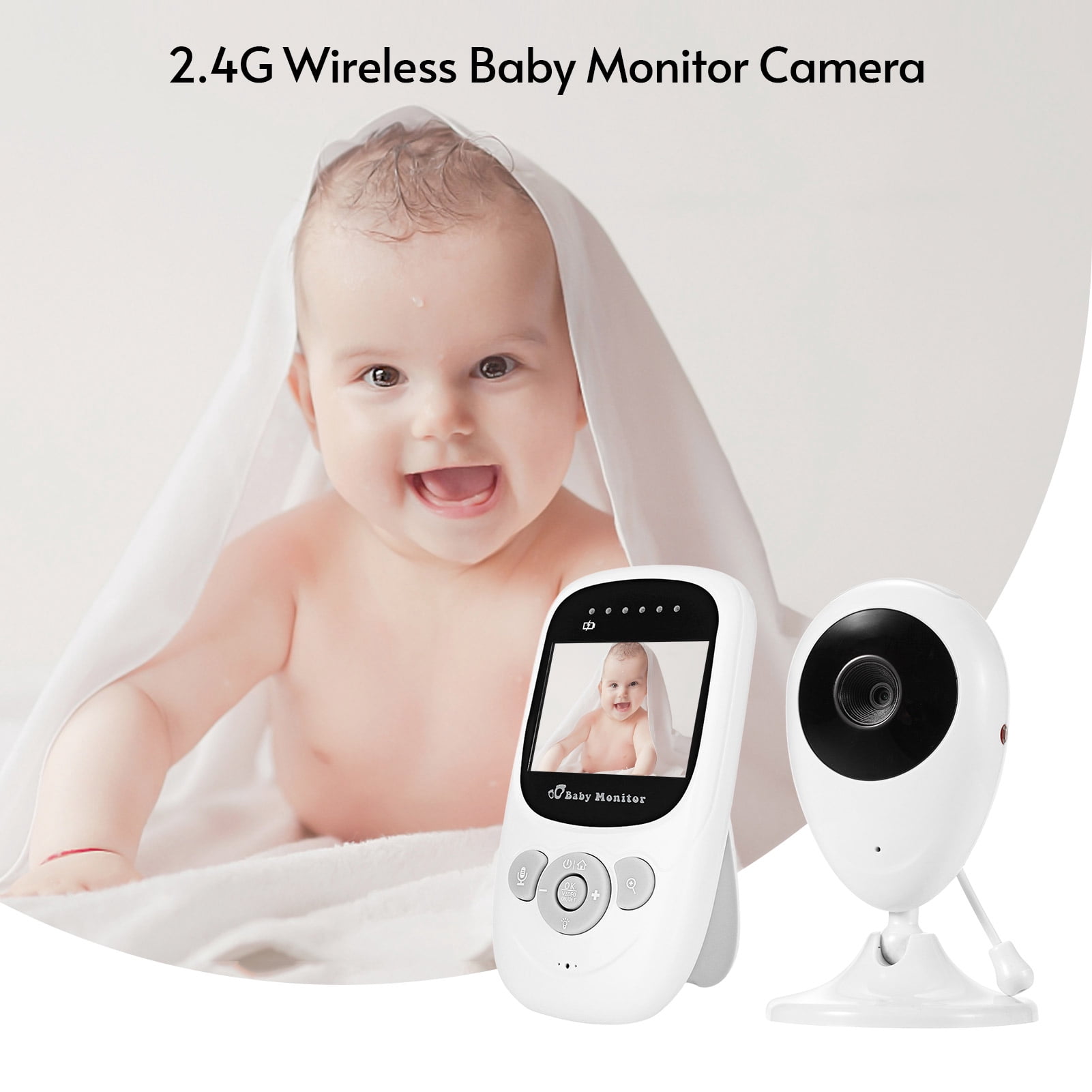 M Buder 2.4G Wireless Digital Video Baby Monitor, 2.4 Inch LCD Screen ...