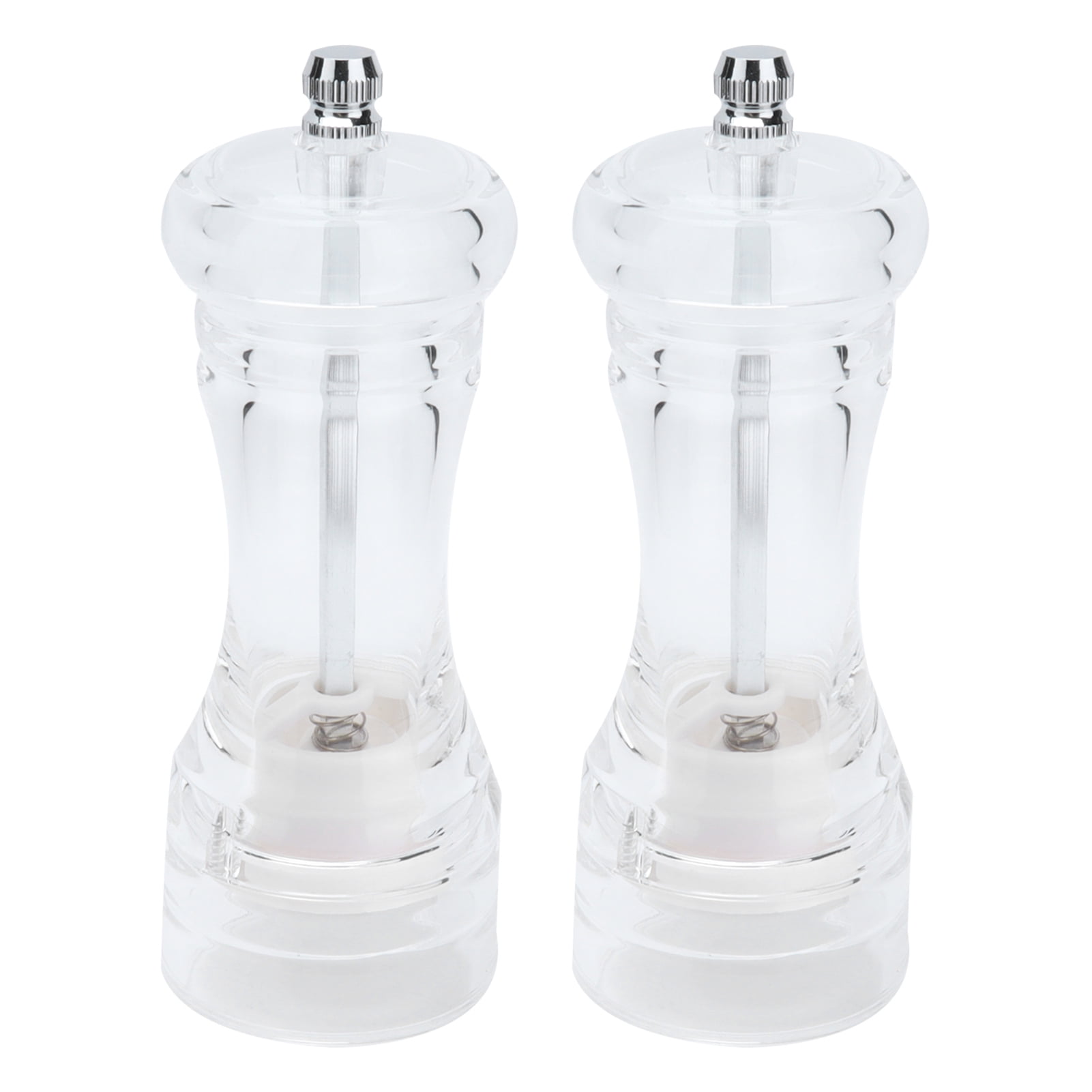 M Buder 2Pcs Acrylic Manual Grinder Transparent Pepper Salt Mill Spice ...