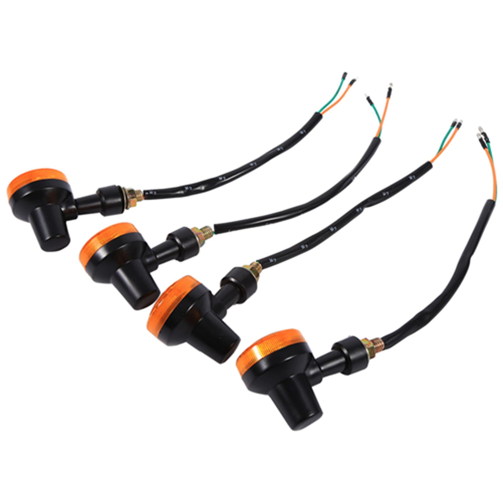 M Buder 4 Pcs Universal Motorcycle Turn Signal Indicators Blinker Amber ...