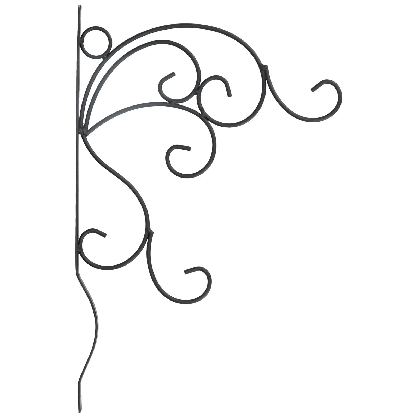 M Buder Black Wrought Iron Wall Mounted Plant Hanger Decorative Bracket ...