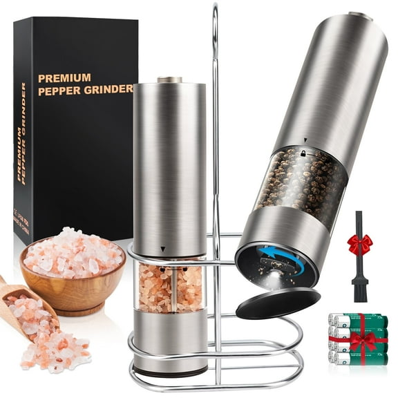 Electric Salt and Pepper Grinder Set Automatic Battery Pepper Mill ...