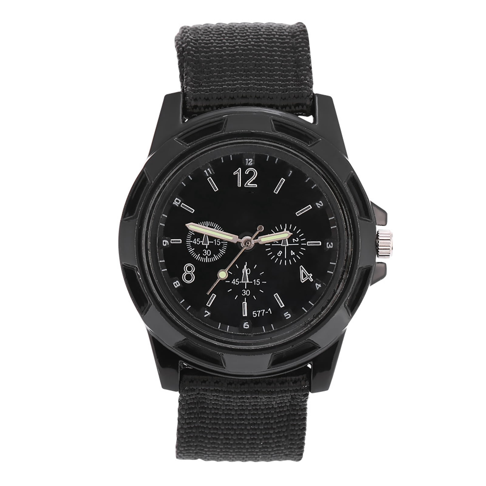 M Buder Men's Electronic Analog Wrist Watch Round Nylon Strap Military ...
