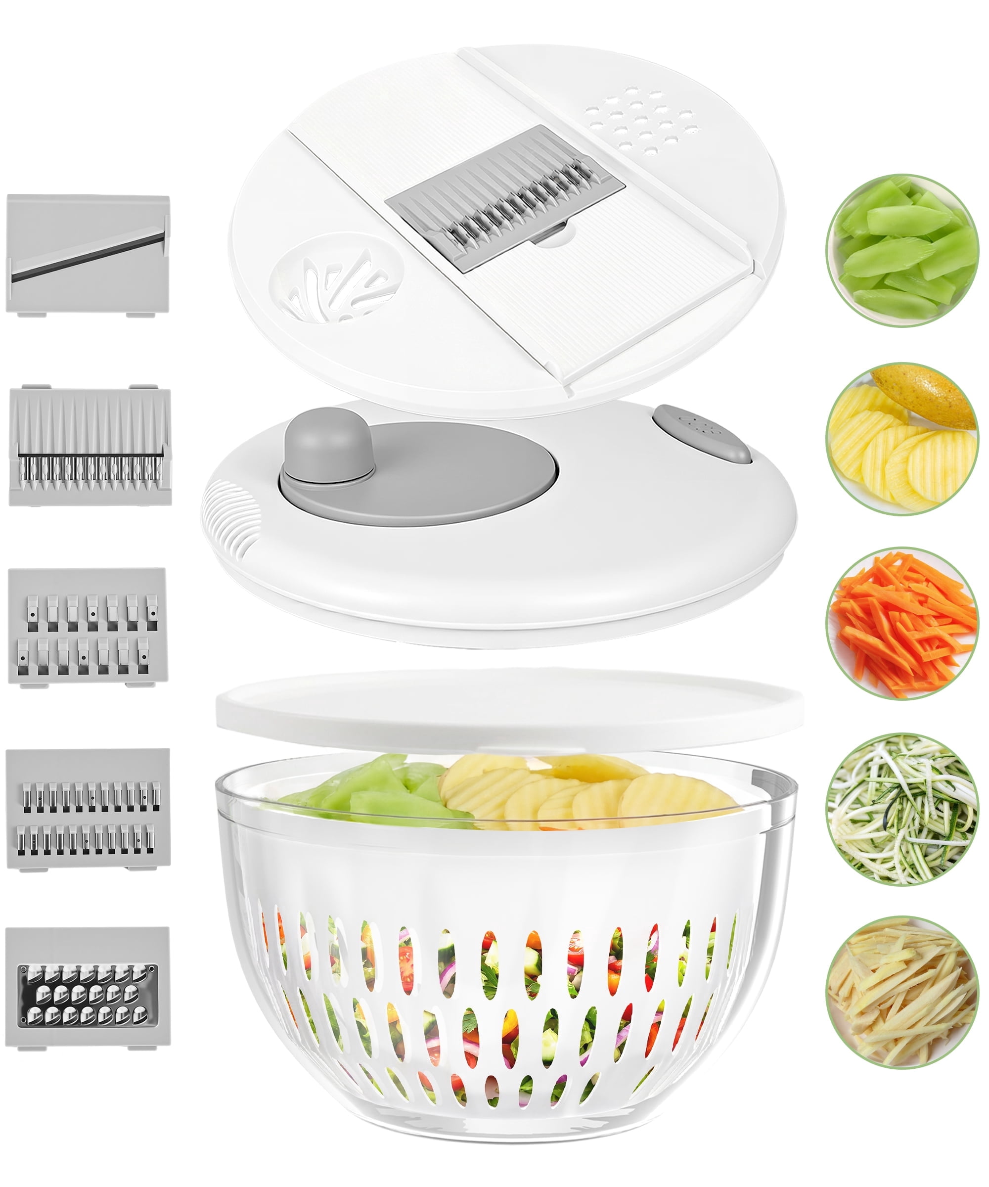 M Buder Salad Spinner, Vegetable Fruit Washer Dryer and Chopper ...