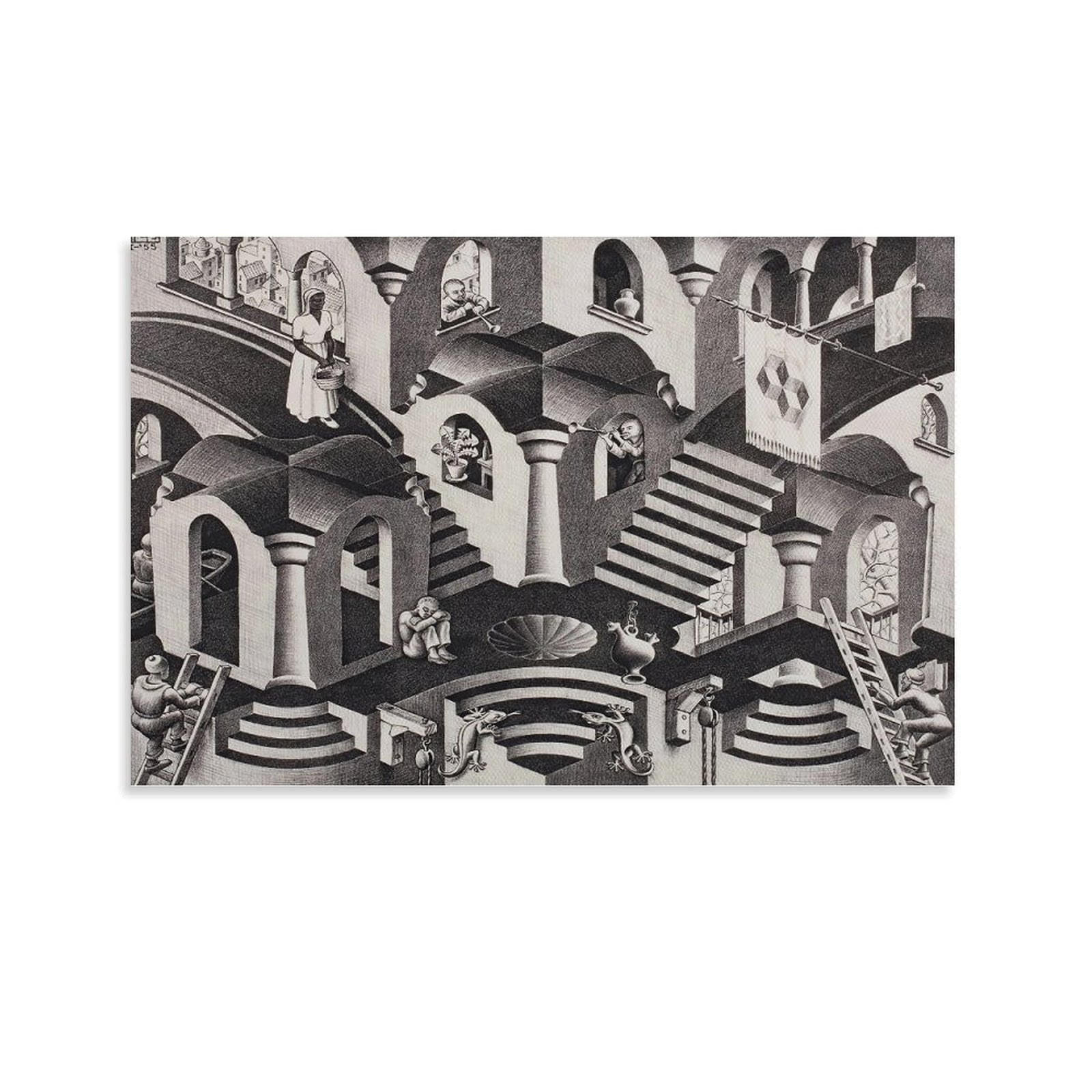 M.C. Escher Convex And Concave Wall Art Poster Posters Art Print Wall ...