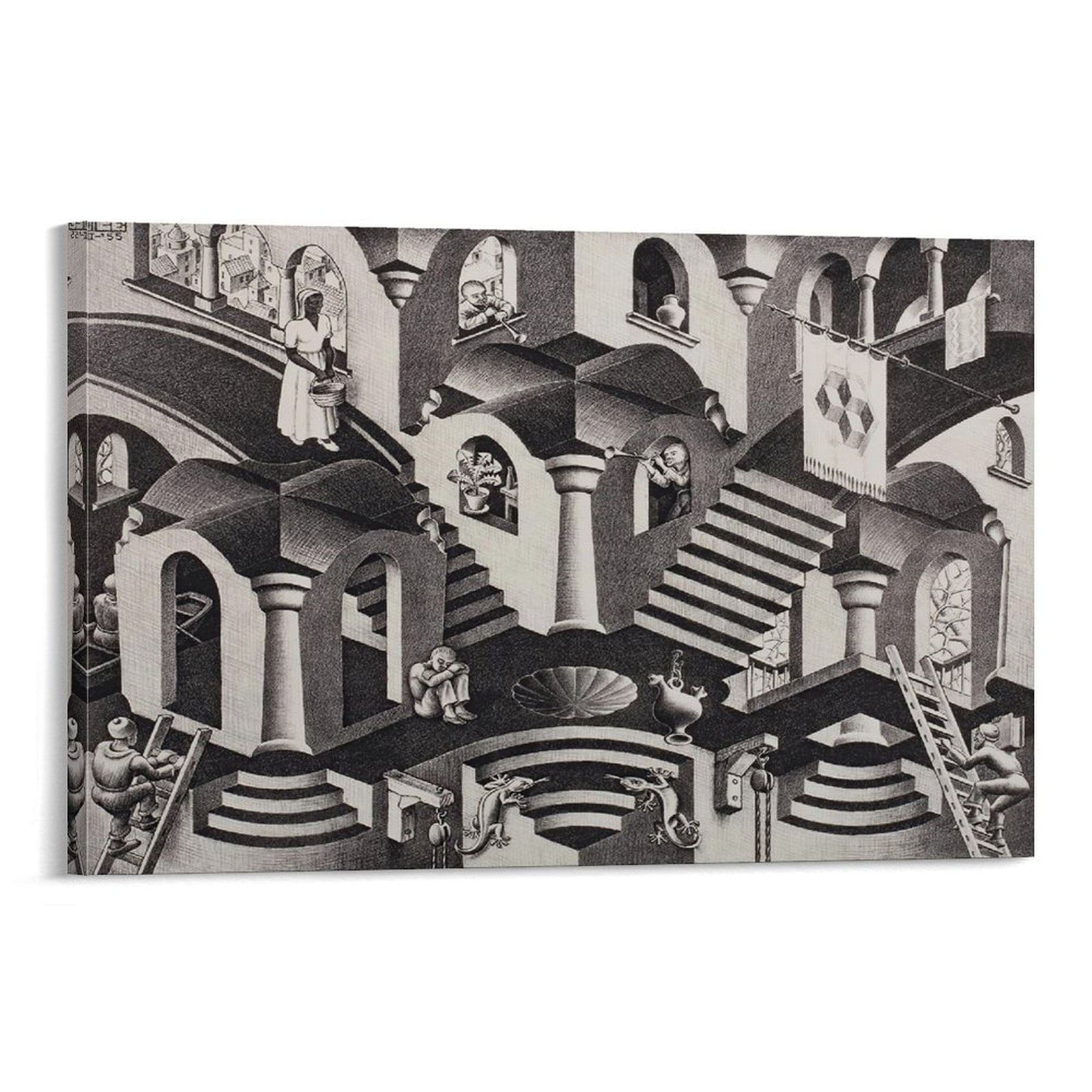 M.C. Escher Convex And Concave Wall Art Poster Artworks Picture Print ...