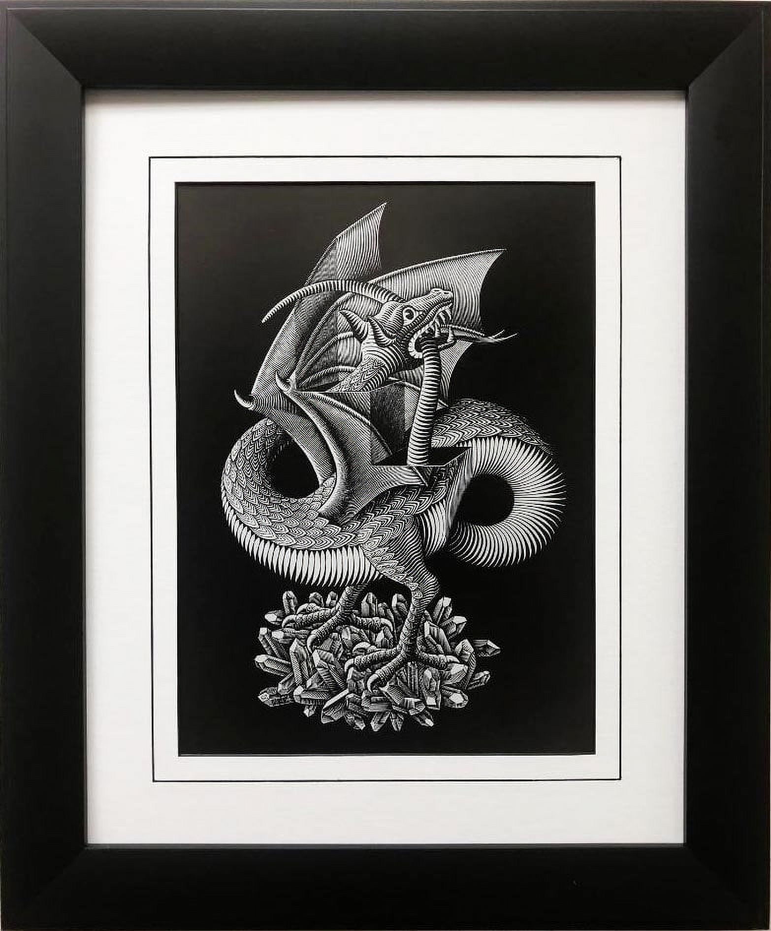 M.C.Escher "Dragon '52" CUSTOM FRAMED Art Generic - Walmart.com