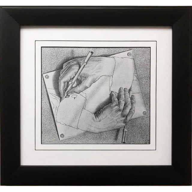 M.C.Escher "Drawing Hands" CUSTOM FRAMED Art Generic - Walmart.com