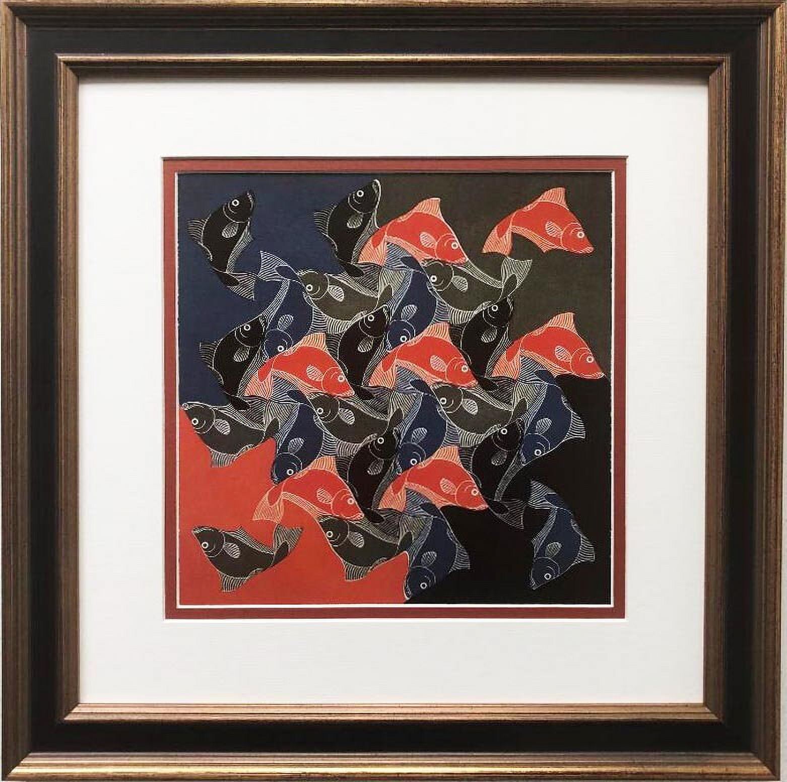 M.C.Escher "Fish 1942" CUSTOM FRAMED Art Generic - Walmart.com