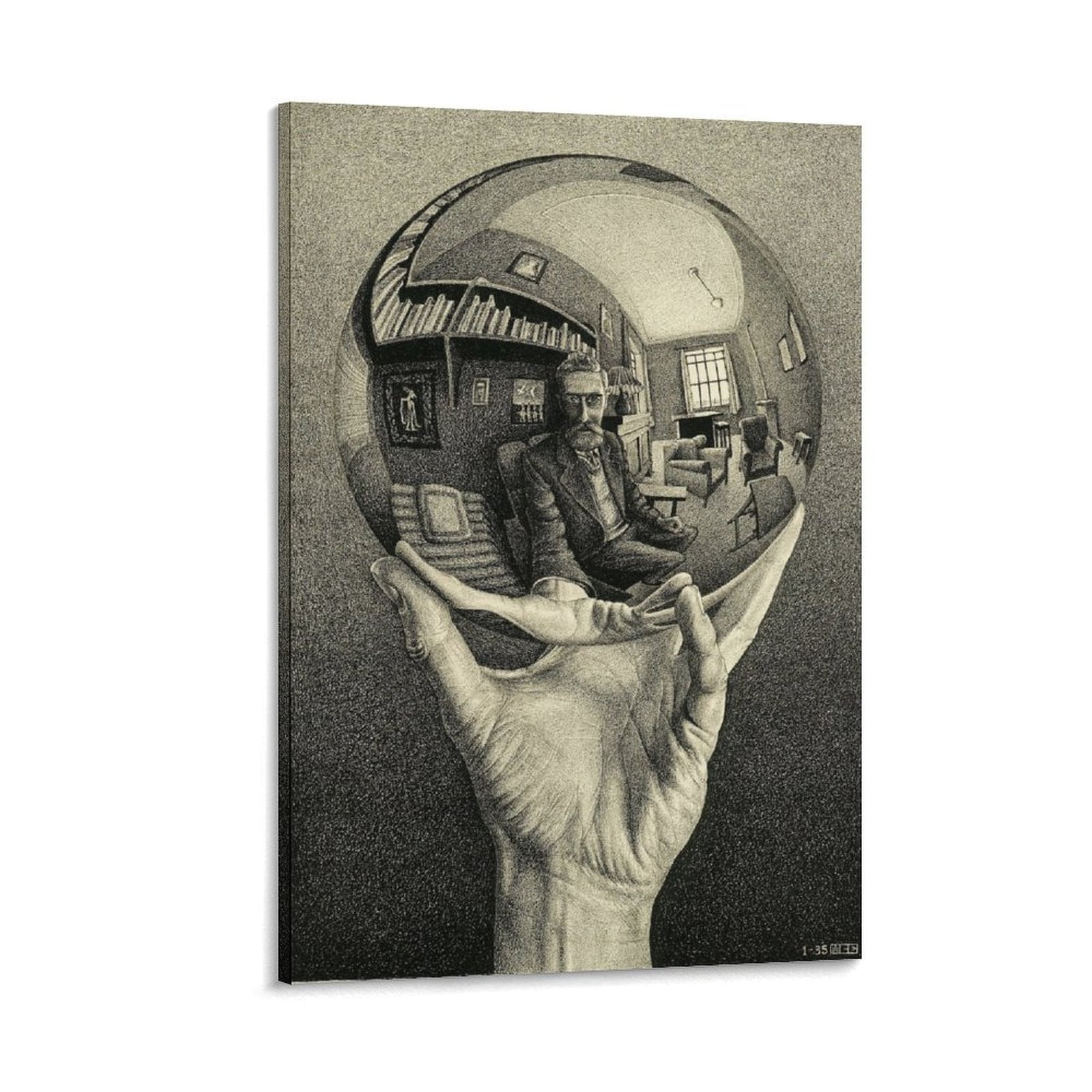 M.C. Escher Hand with Reflecting Sphere Wall Art Poster Poster Cool ...