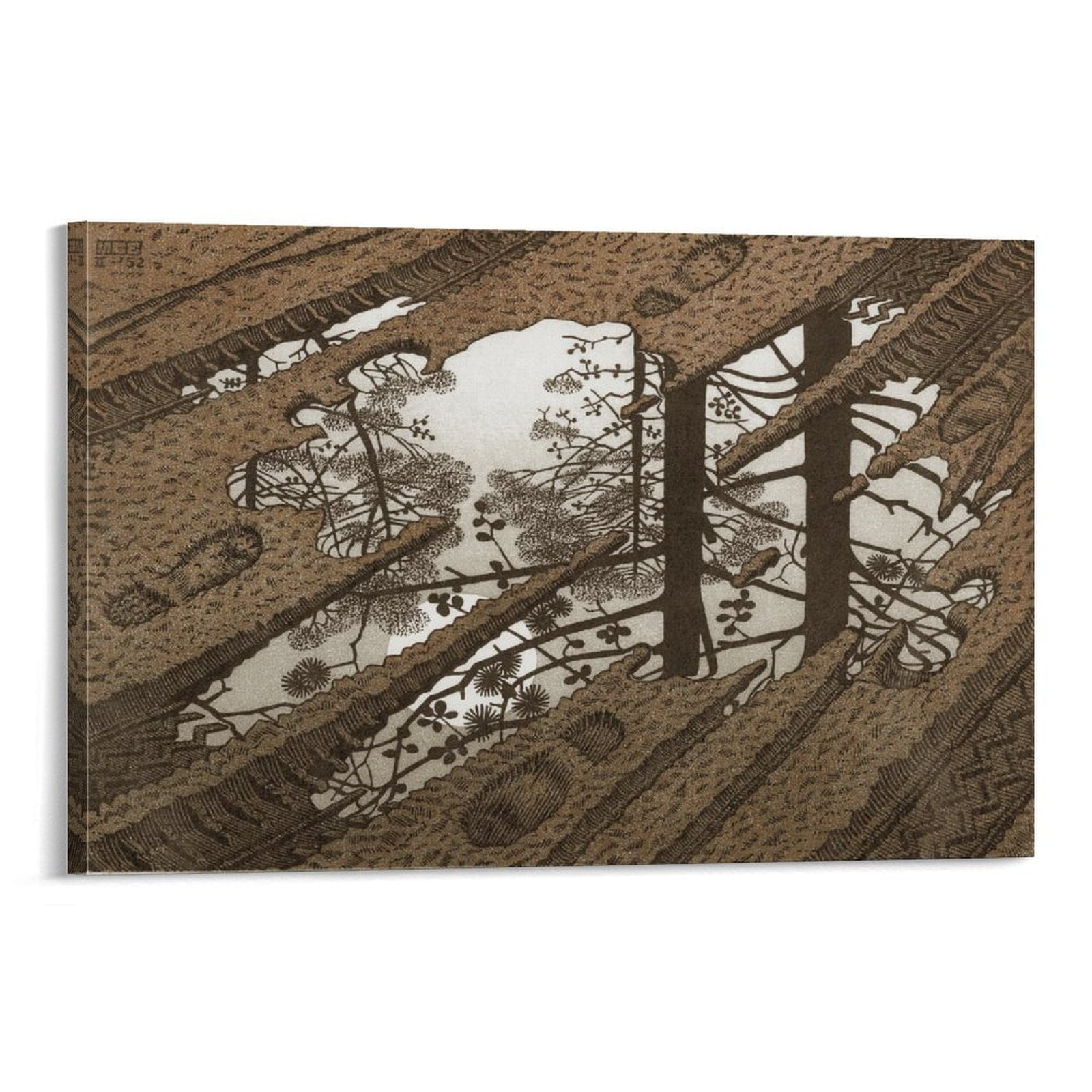 M.C. Escher Puddle Wall Art Poster Gifts Canvas Painting Poster Wall ...