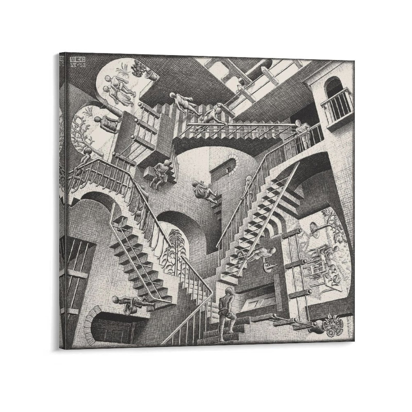 M.C. Escher Relativity Wall Art Poster Poster Cool Artworks Painting ...