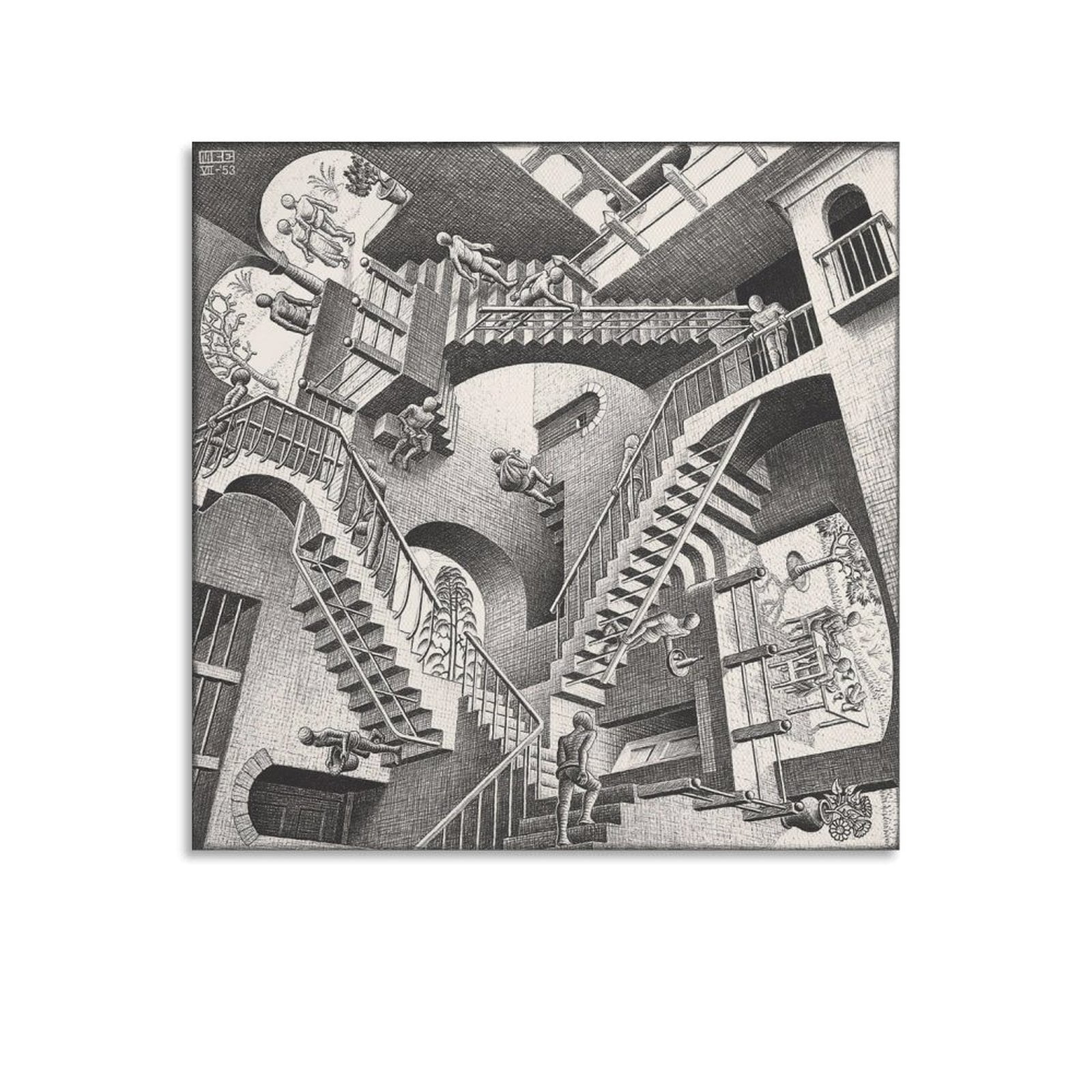 M.C. Escher Relativity Wall Art Poster Wall Art Poster Gifts Bedroom ...