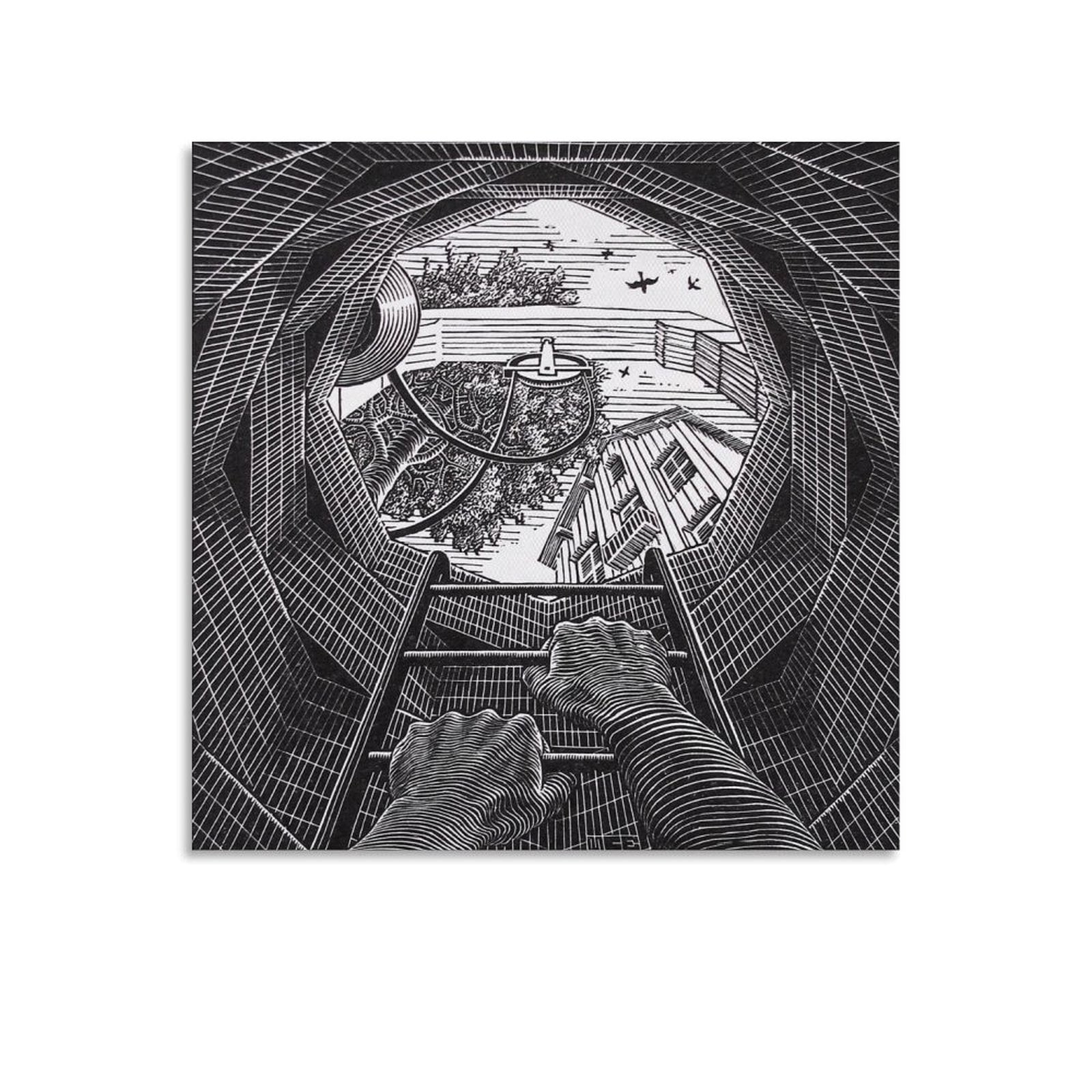 M.C. Escher The Well Wall Art Poster Canvas Poster Wall Art Picture ...