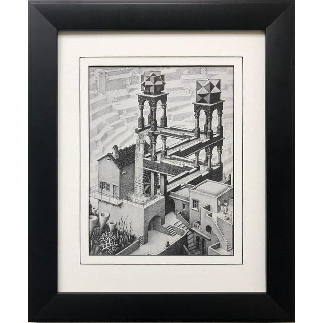 M.C.Escher "Waterfall" 1961 CUSTOM FRAMED Art Generic - Walmart.com