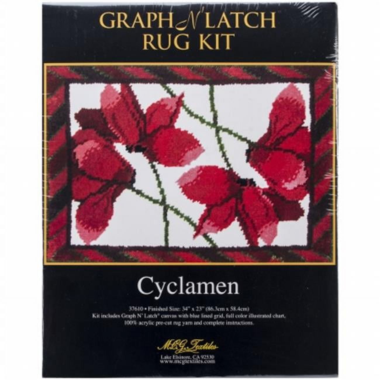 M C G Textiles 37610 Latch Hook Kit 34''X23''-Cyclamen - Walmart.com