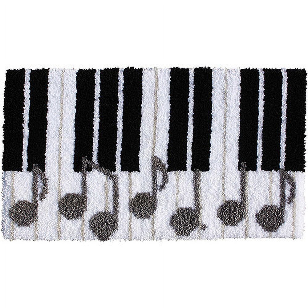 M C G Textiles Latch Hook Kit 30 1/2 inch x 17 inch Piano Keys ...
