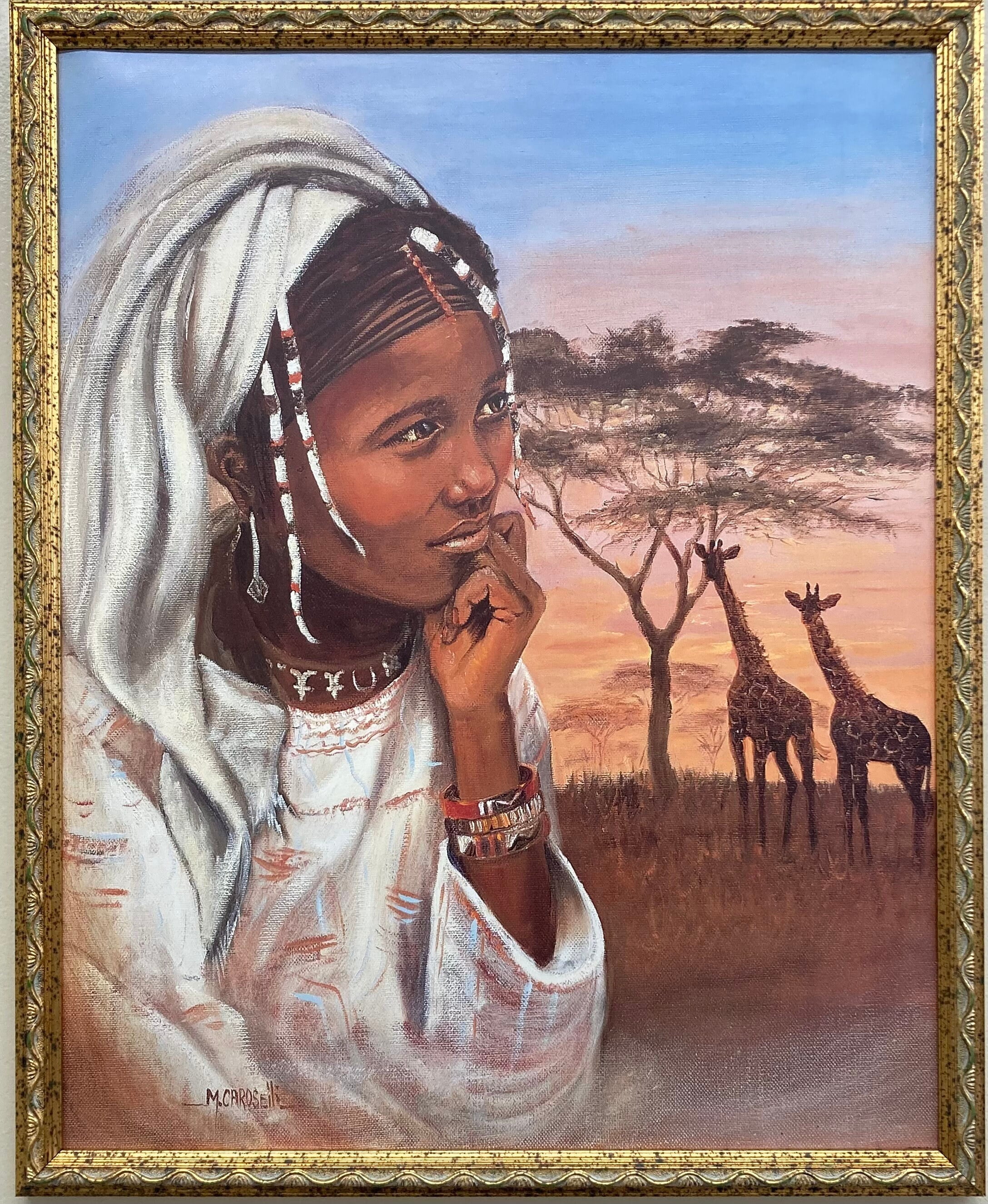 M Caroselli "Journey's End" Newly FRAMED African Art Print Generic ...