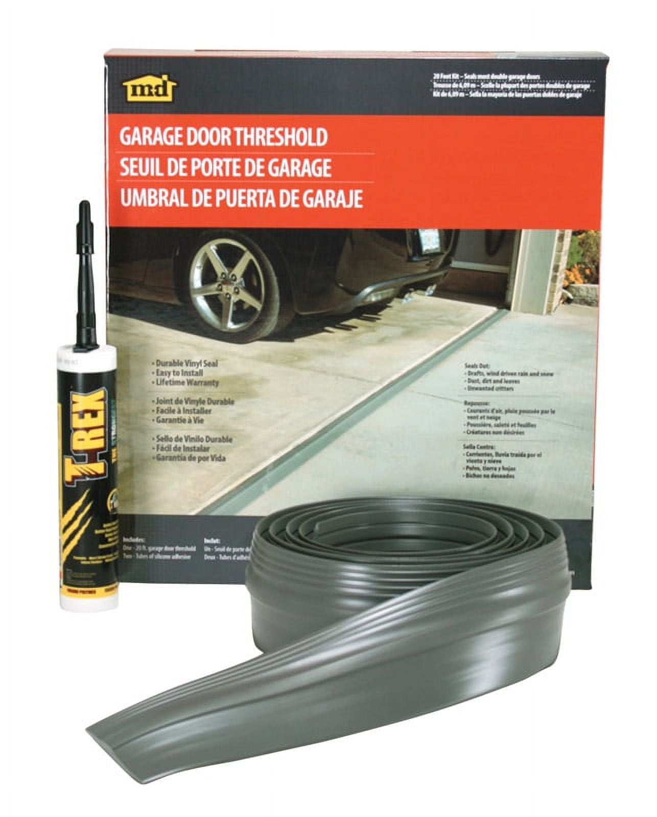 M-D Building Products 50101 20 ft. Gray Vinyl Garage Door Threshold Kit ...