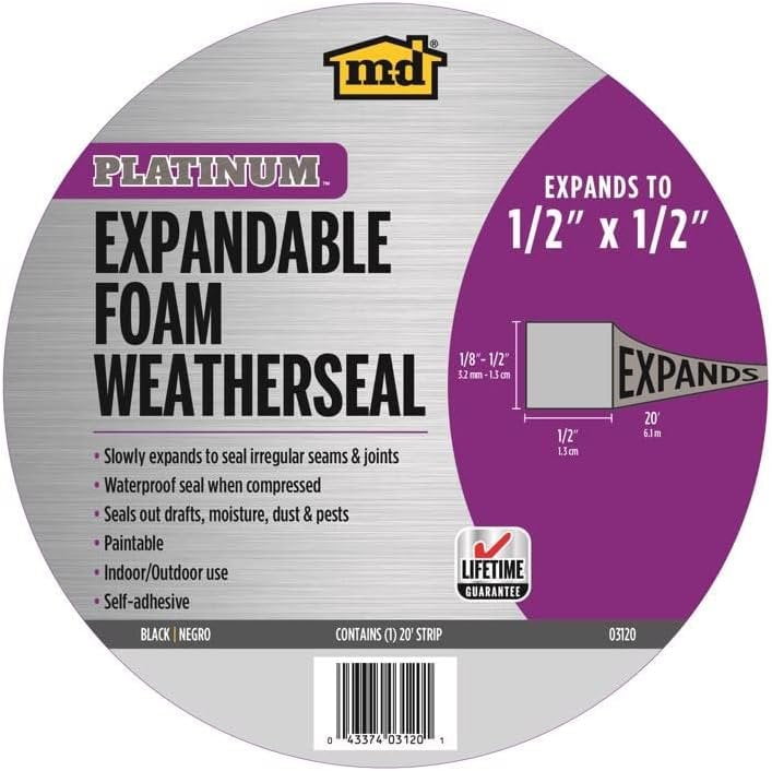 M-D Building Products Platinum Black Foam Waterproof Weatherseal for ...