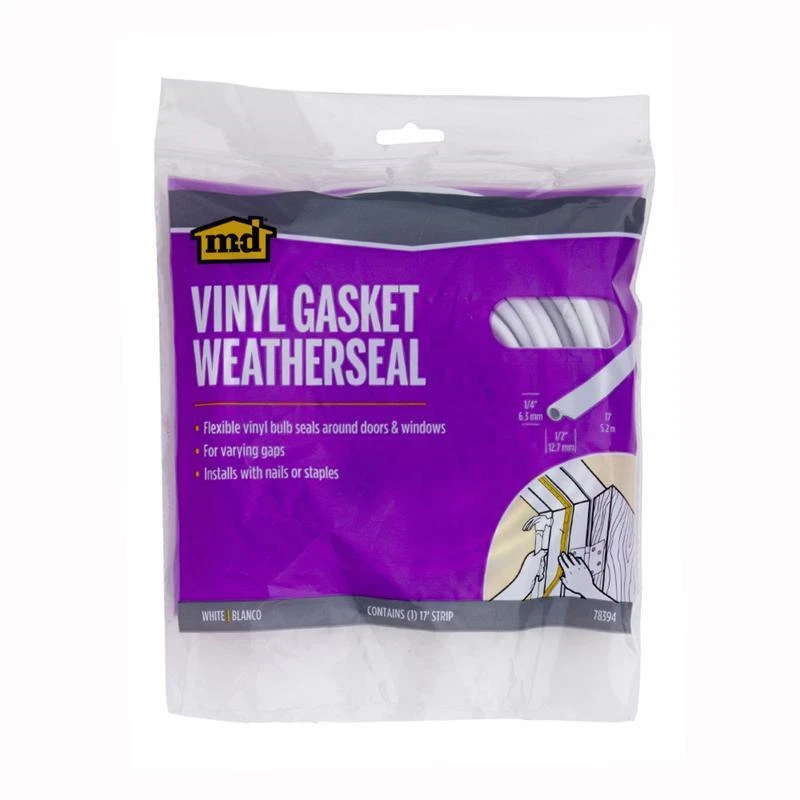 M-D Building Products White Vinyl Gasket Weatherseal For Doors And ...